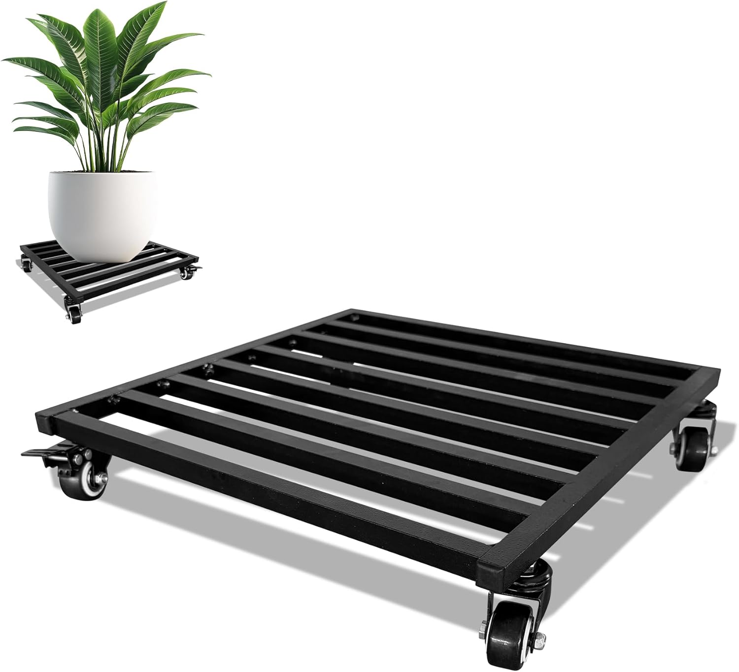16x 16 inches Plant Caddy with Wheels Upgraded Lockable Heavy Duty ...