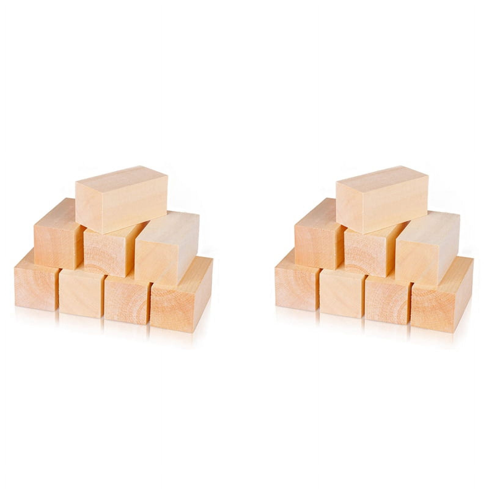 16x Basswood Carving Blocks 4 x 2 x 2 Inch, Whittling Wood Carving ...