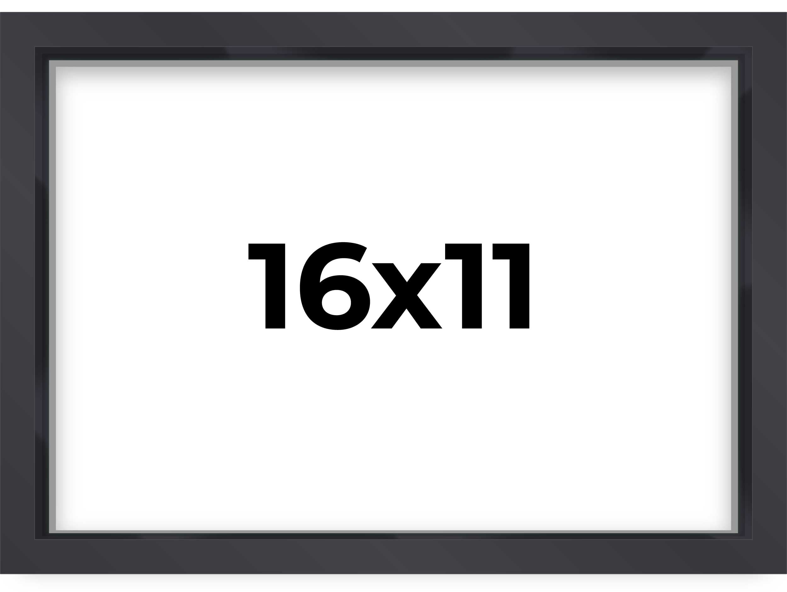 16x11 Black Shadowbox Frame - Interior Size 16x11 by 1 Inches - Made to ...