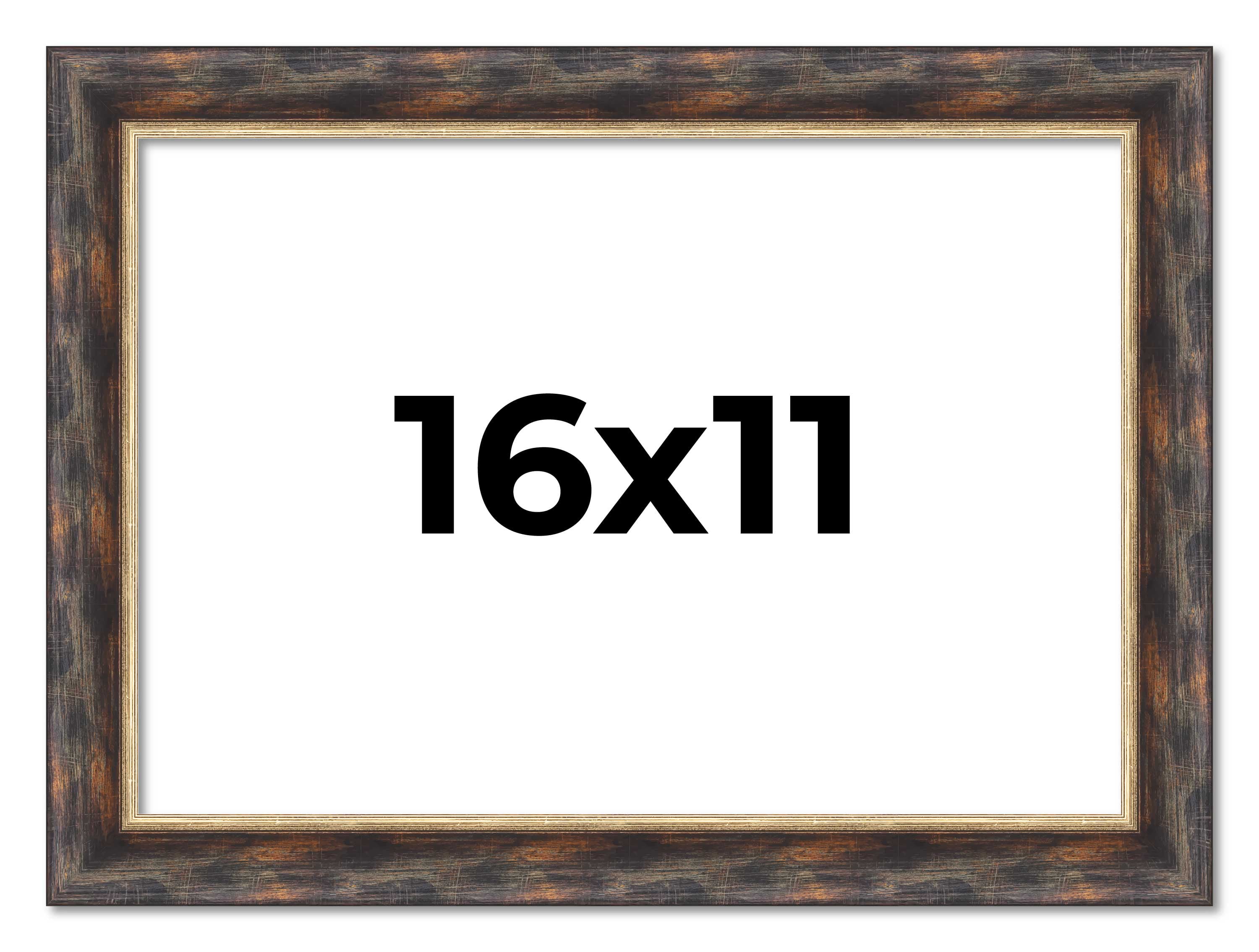 16x11 Frame Gold Real Wood Picture Frame Width 1.5 inches | Interior ...
