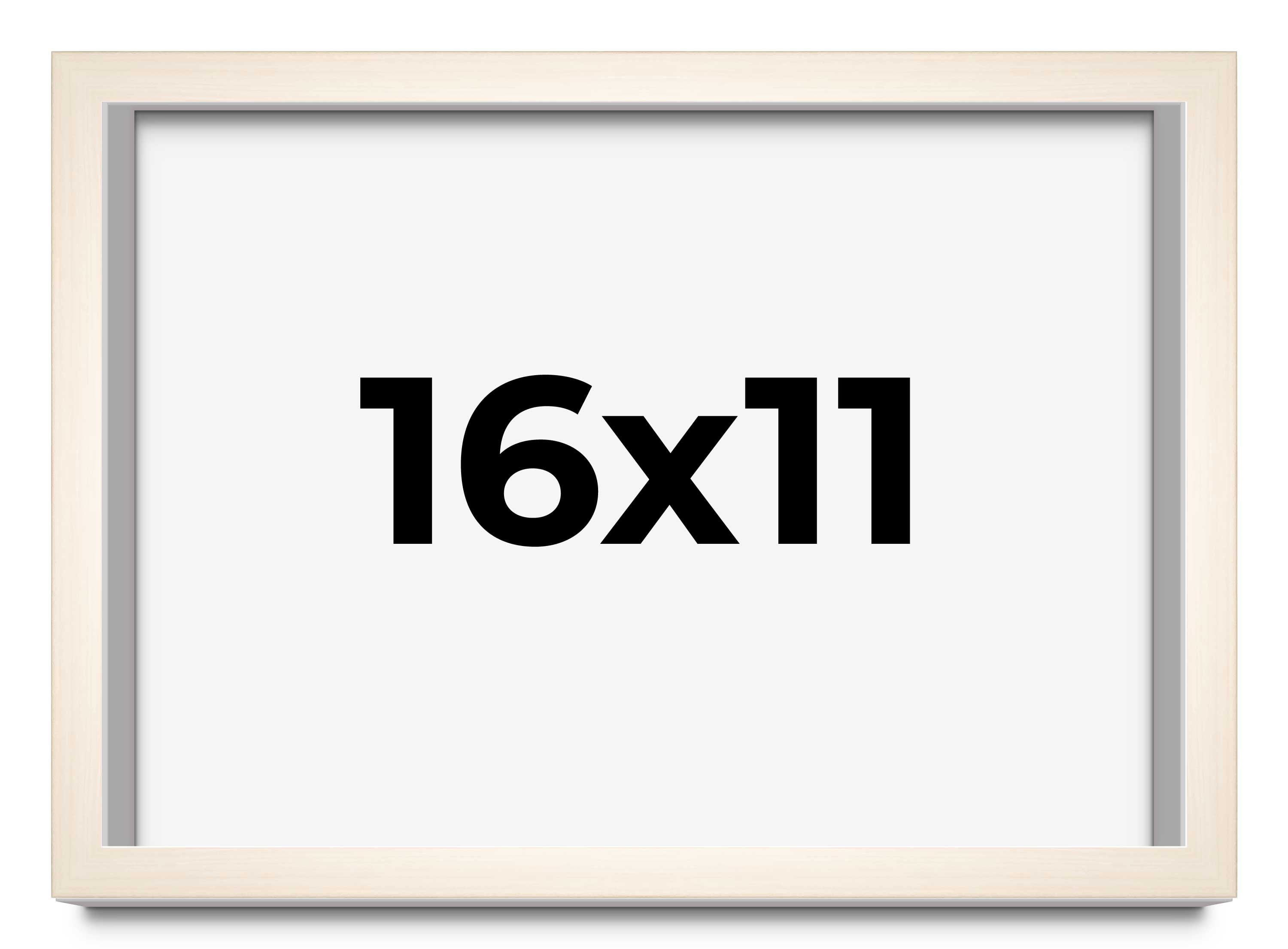 16x11 Frame White Wash Solid Wood Picture Frame | 0.75 Inch Moulding ...