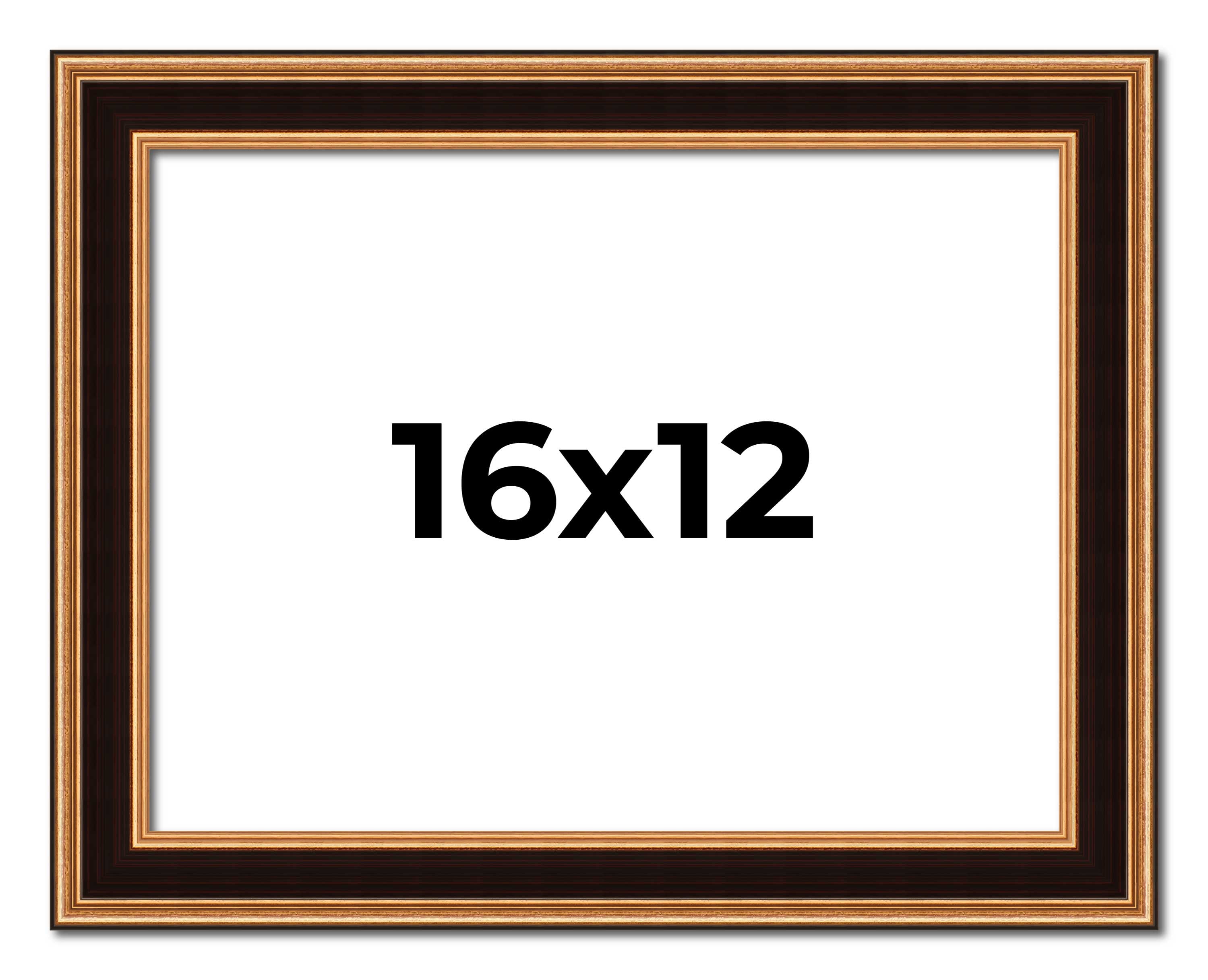 16x12 Frame Gold Brown Plein Air Vintage Solid Wood Picture Frame | 1. ...