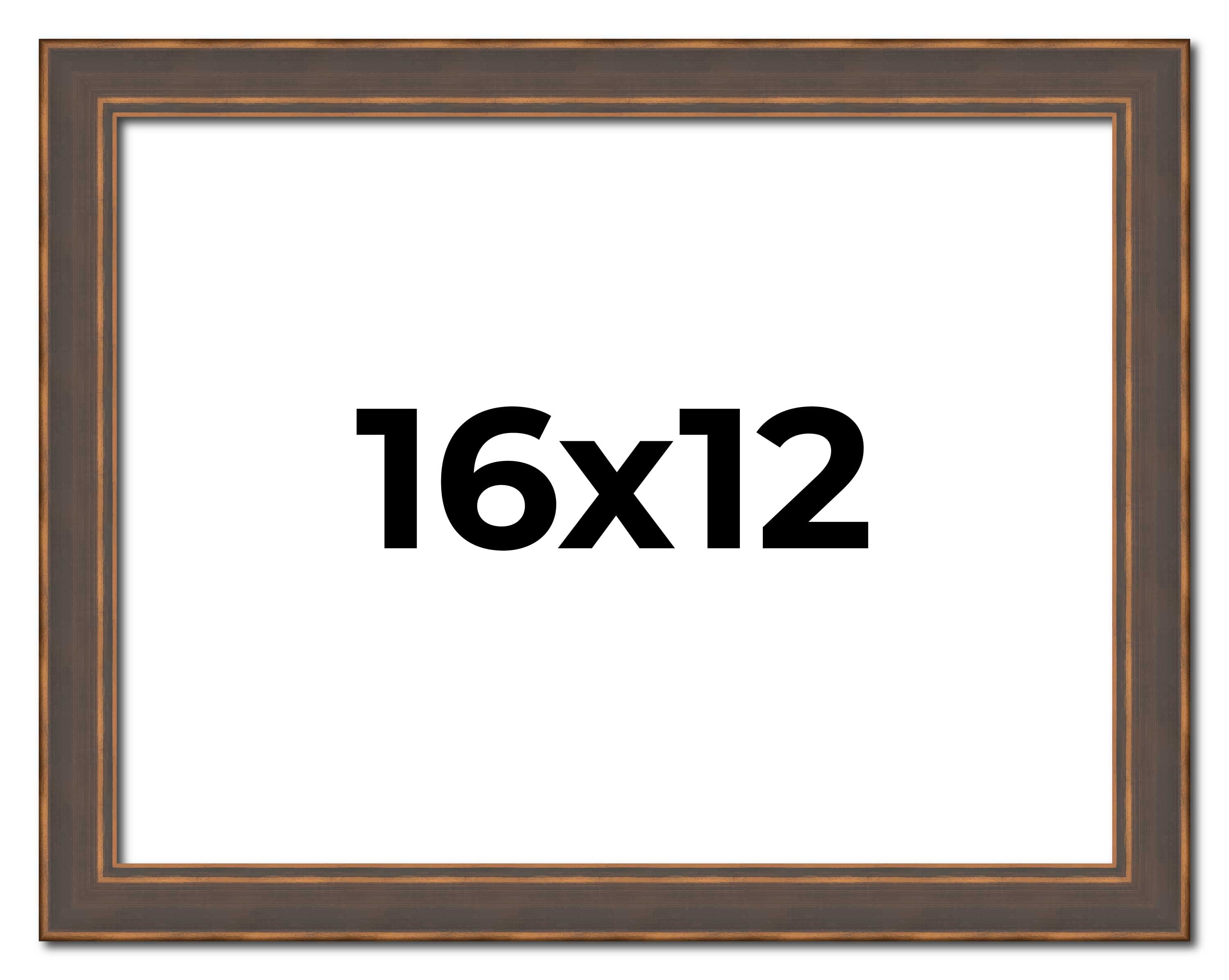 16x12 Frame Golden Caramel Solid Wood Bronze Picture Frame | 1.25 Inch ...