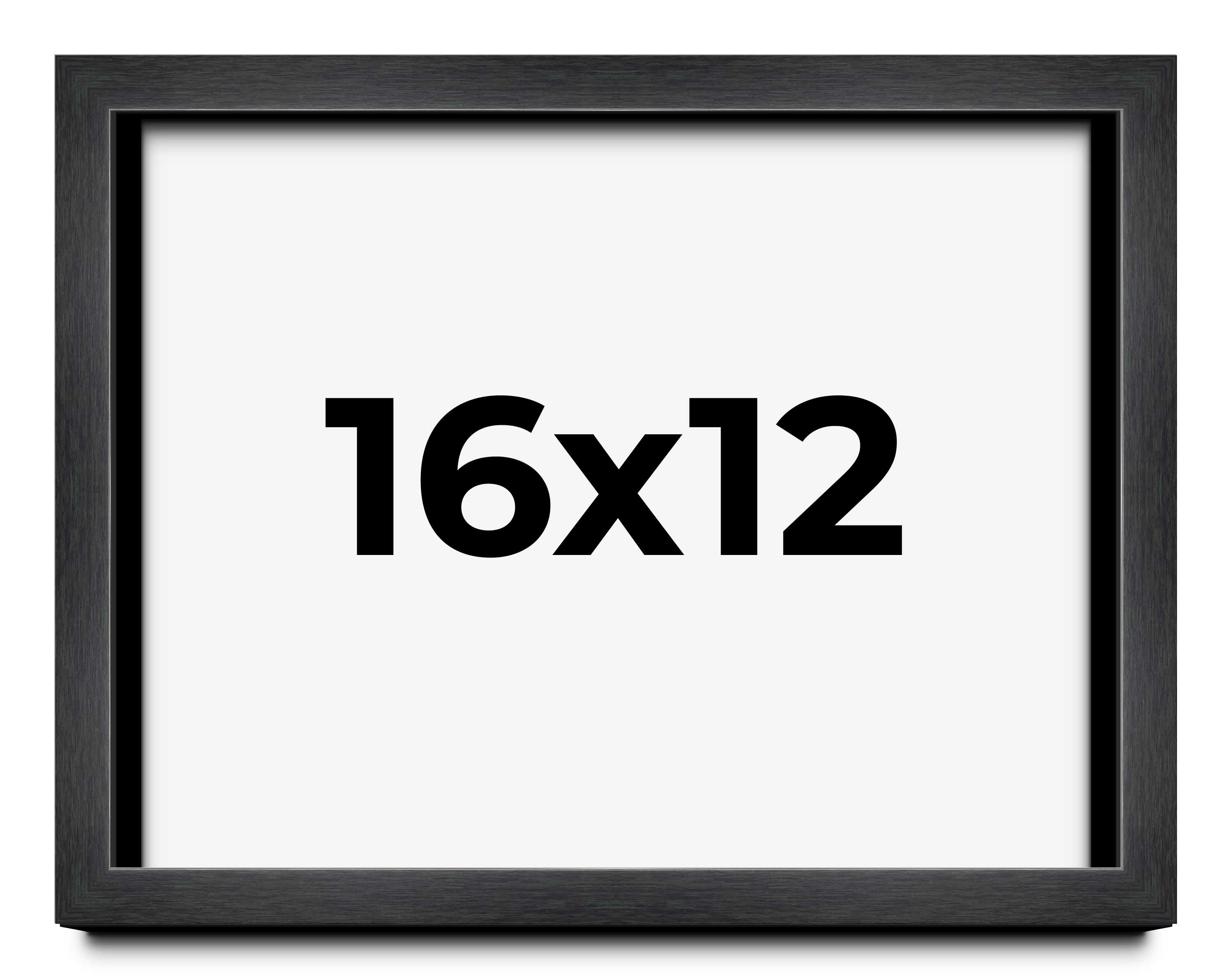 16x12 Shadow Box Frame Grey Charcoal Black | 0.875 Inches Deep | Wood ...