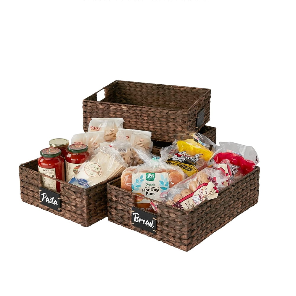16x12in Baskets, 4 Sets Large Pantry Baskets with Cut out Handles ...