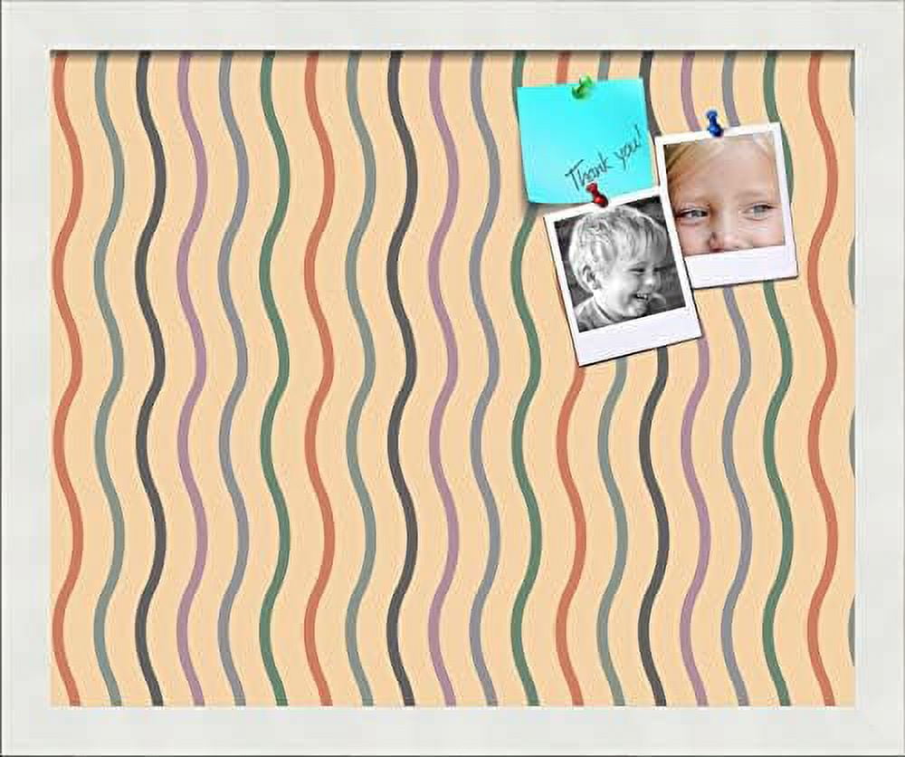 16x13 inch cork bulletin board. this decorative framed pin board comes ...