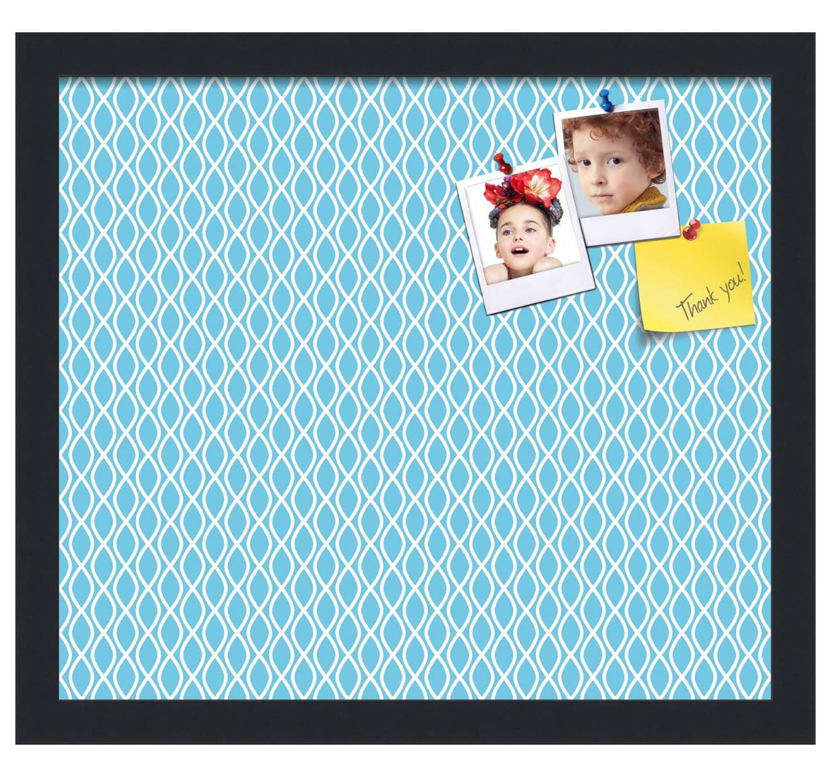 16x14 Inch Cork Bulletin Board. This Decorative Framed Pin Board Comes ...