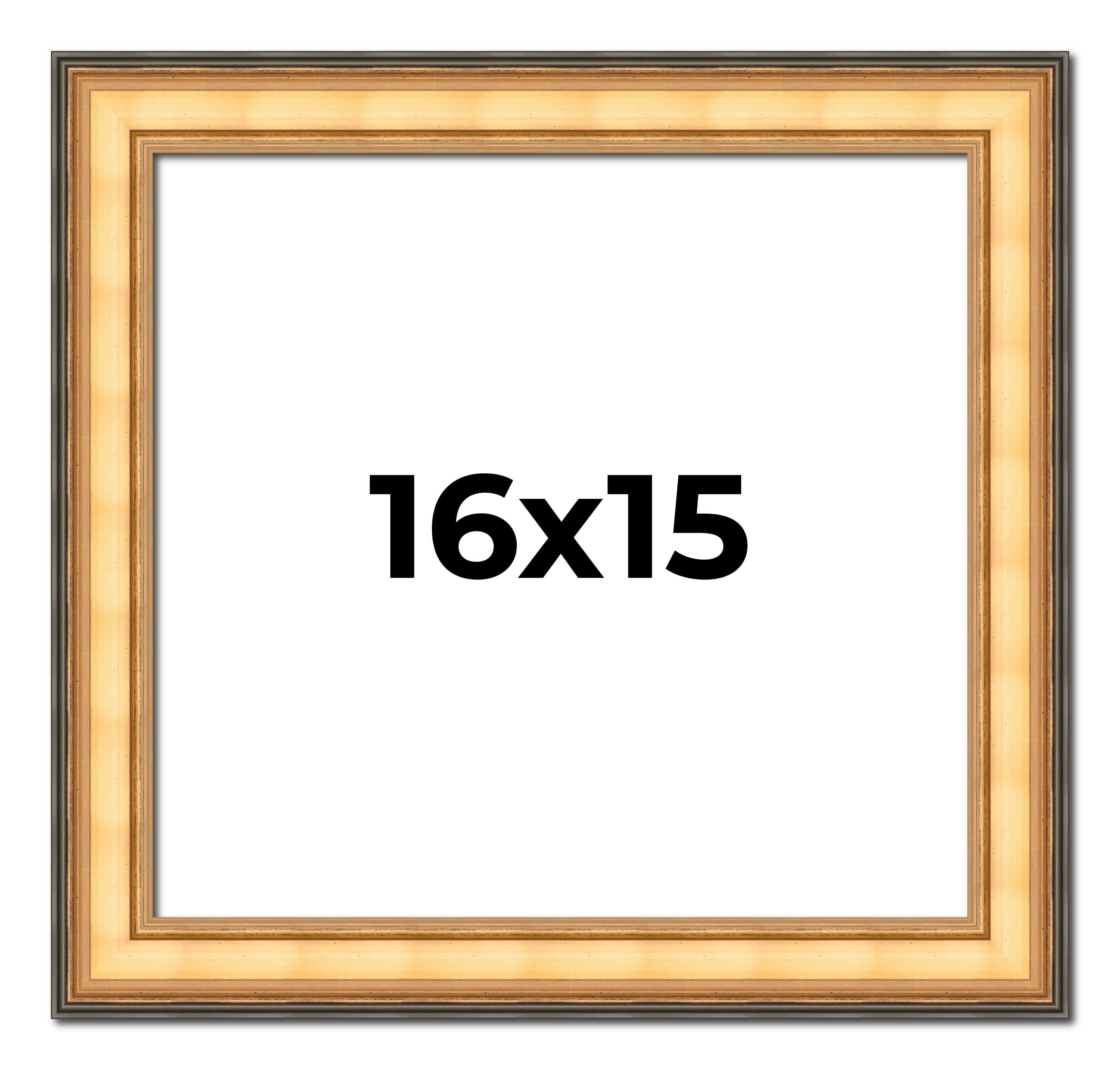 16x15 Frame Gold Plein Aire Solid Wood Picture Frame Width 2 Inches ...