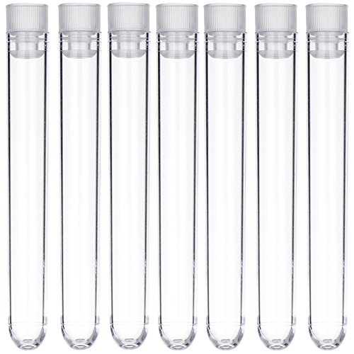 16x150mm Test Tubes, PS Plastic, Round BTM, 20ml Vol, Natural, Karter ...
