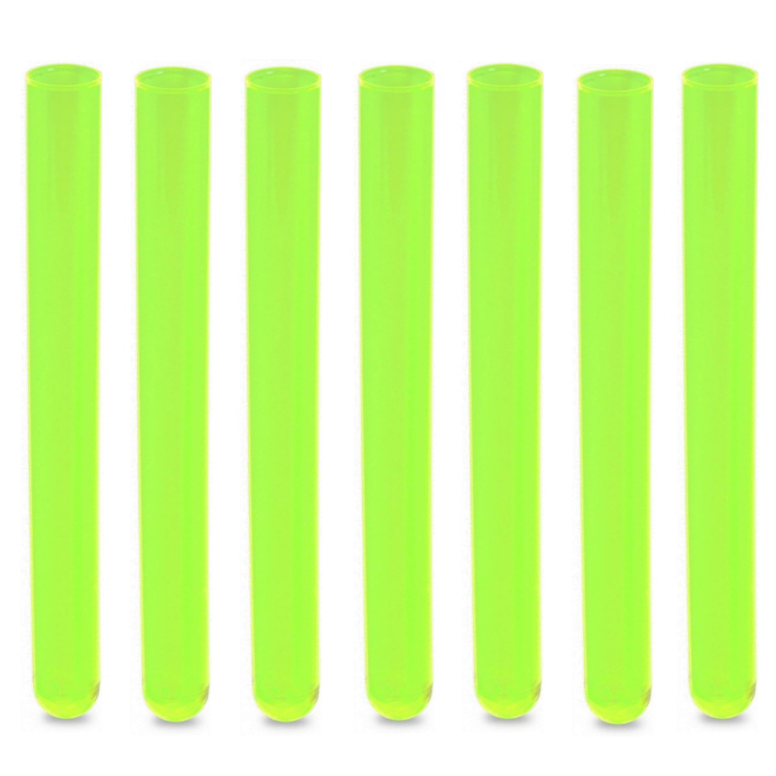 16x150mm Test Tubes, PS Plastic, Round Btm, 20ml Vol, Neon Green ...