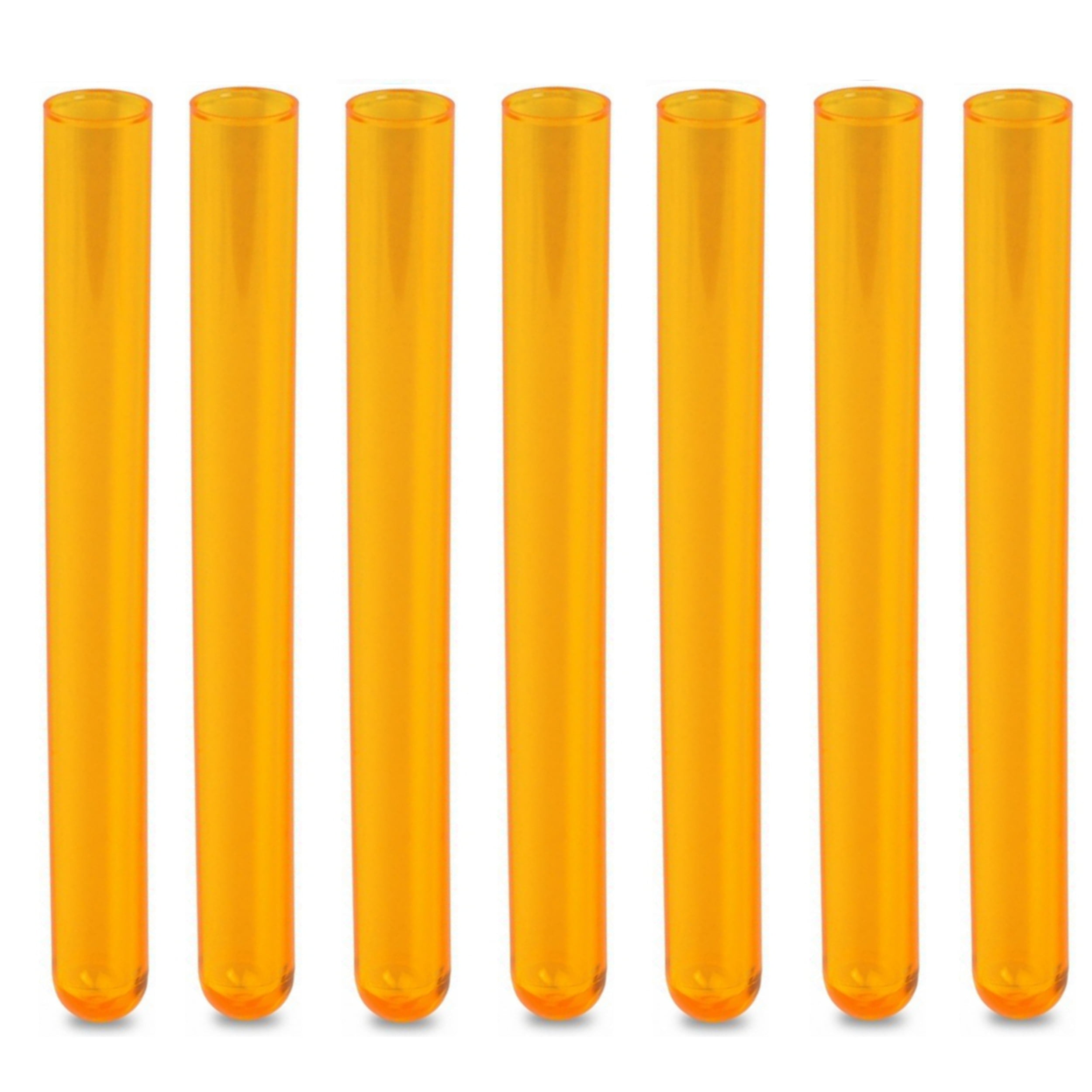 16x150mm Test Tubes, PS Plastic, Round Btm, 20ml Vol, Neon Orange ...