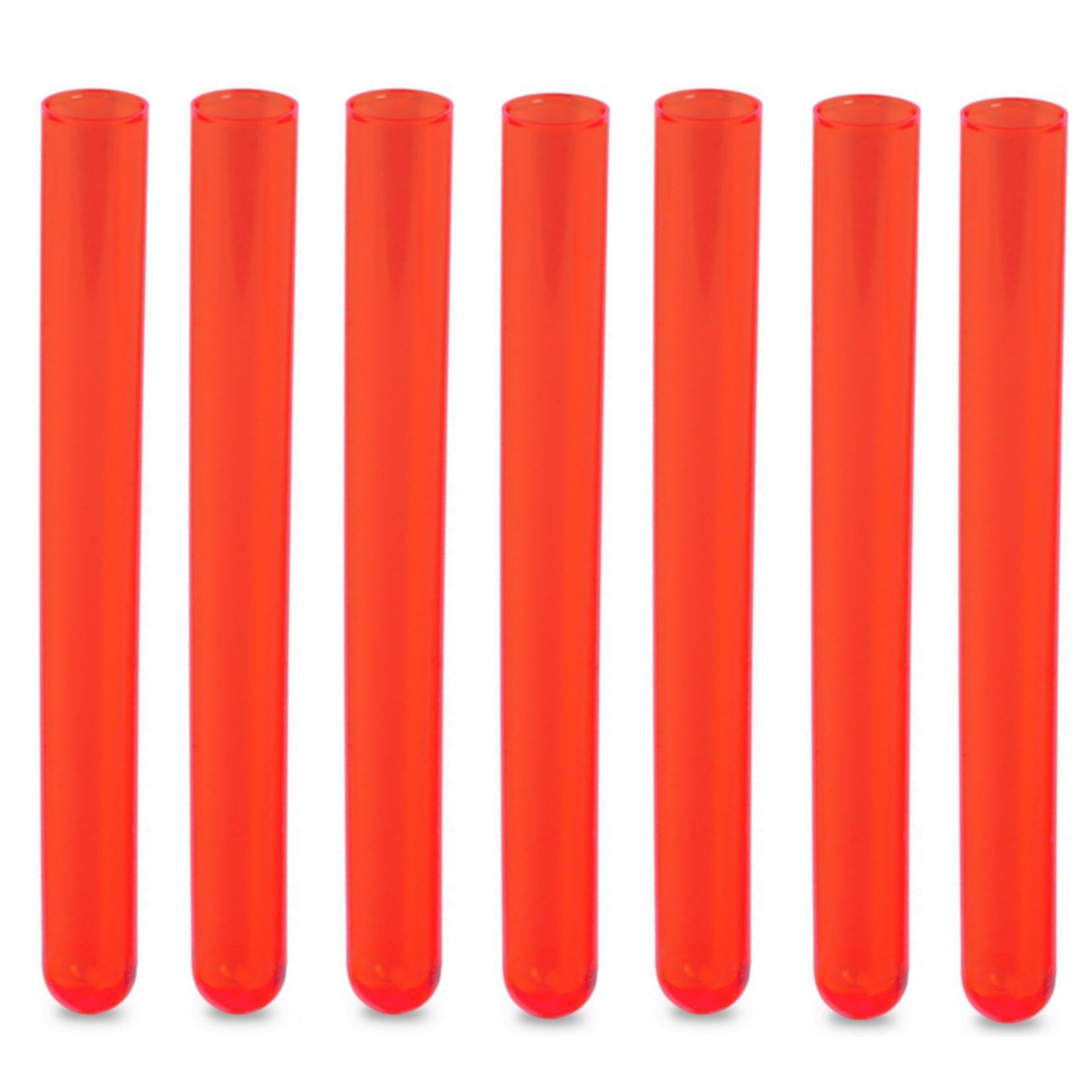 16x150mm Test Tubes, PS Plastic, Round Btm, 20ml Vol, Neon Red, Karter ...