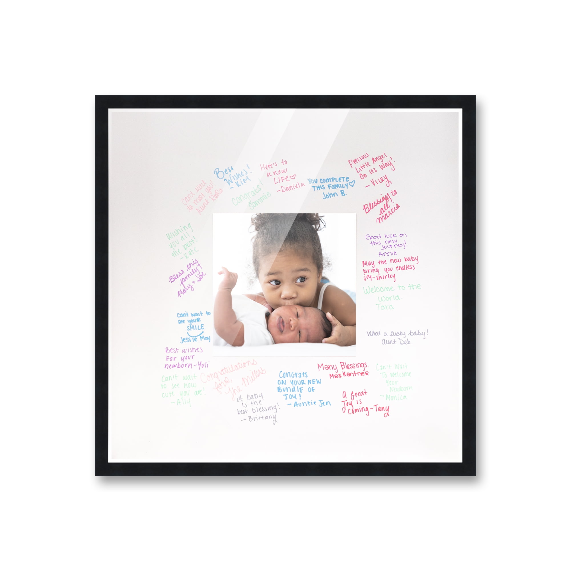 16x16 Black Autograph & Signature Frame With White Square Photo Mat for ...