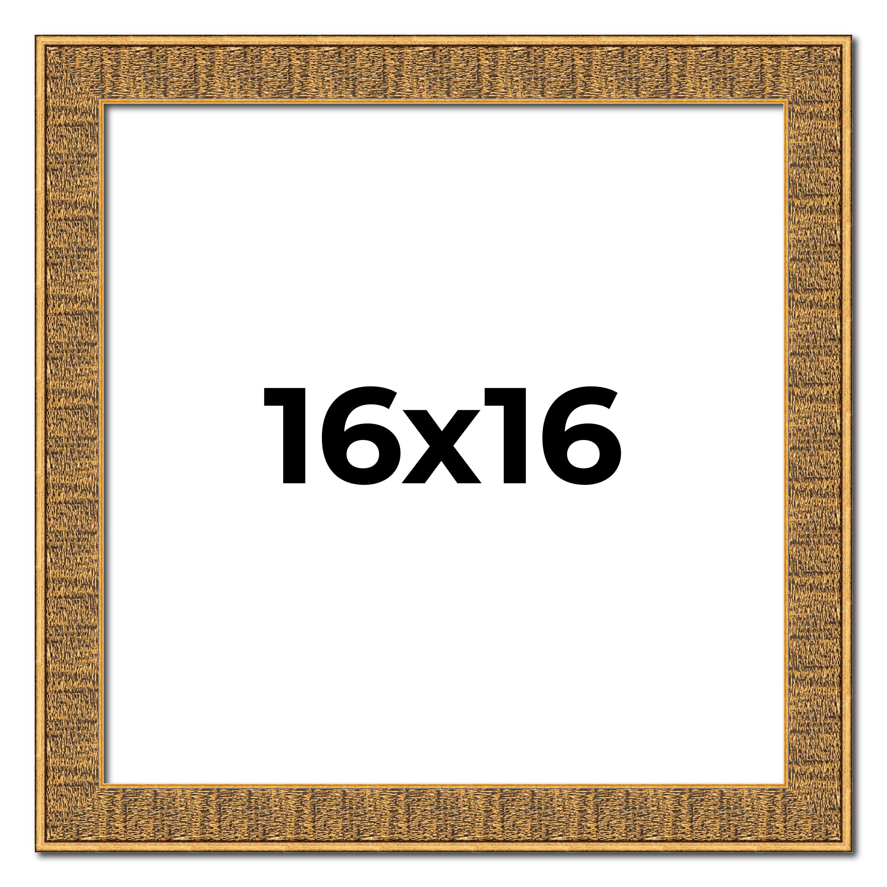 16x16 Frame Black and Gold Distressed Solid Wood Sonoma Picture Frame ...