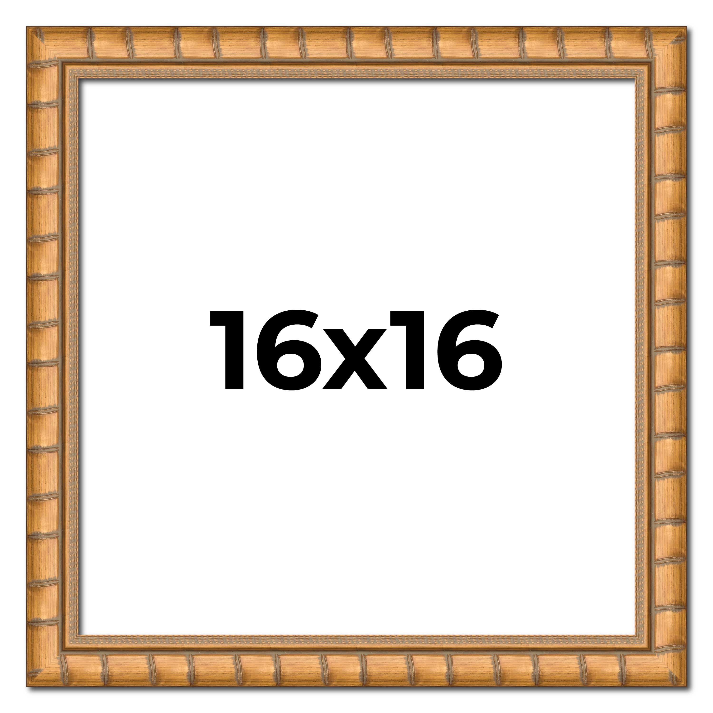 16x16 Frame Gold Real Wood Picture Frame Width 1.5 inches | Interior ...