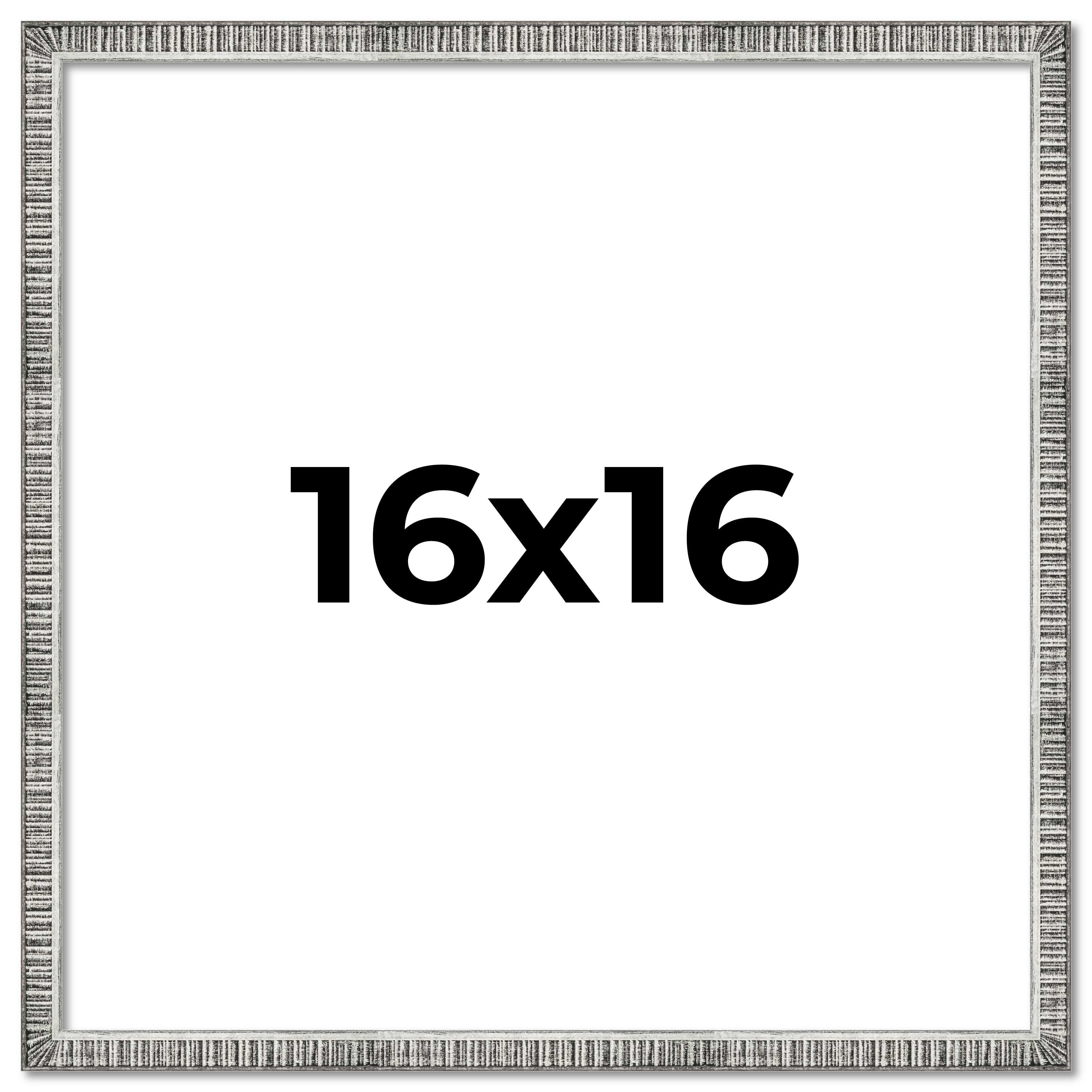 16x16 Frame Silver Picture Frame - Modern Photo Frame Includes UV ...