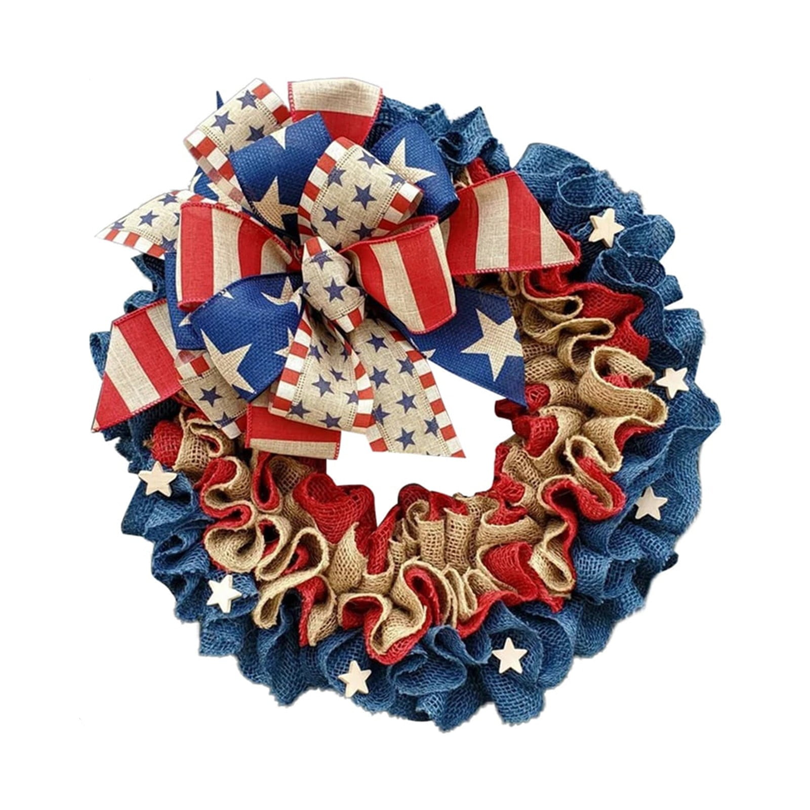 16x16 Inch Artifical Patriotic Wreath Fourth of July Wreath Red White ...
