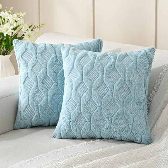 16x16 Inch Decorative Throw Pillow Cover Set, Soft Plush Fabric ...