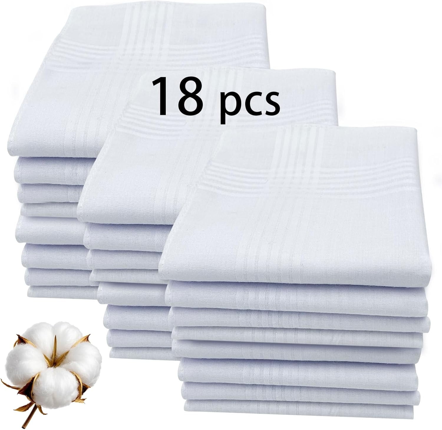 16x16 Inch Handkerchiefs for men Soft White Hankie handkerchief father ...