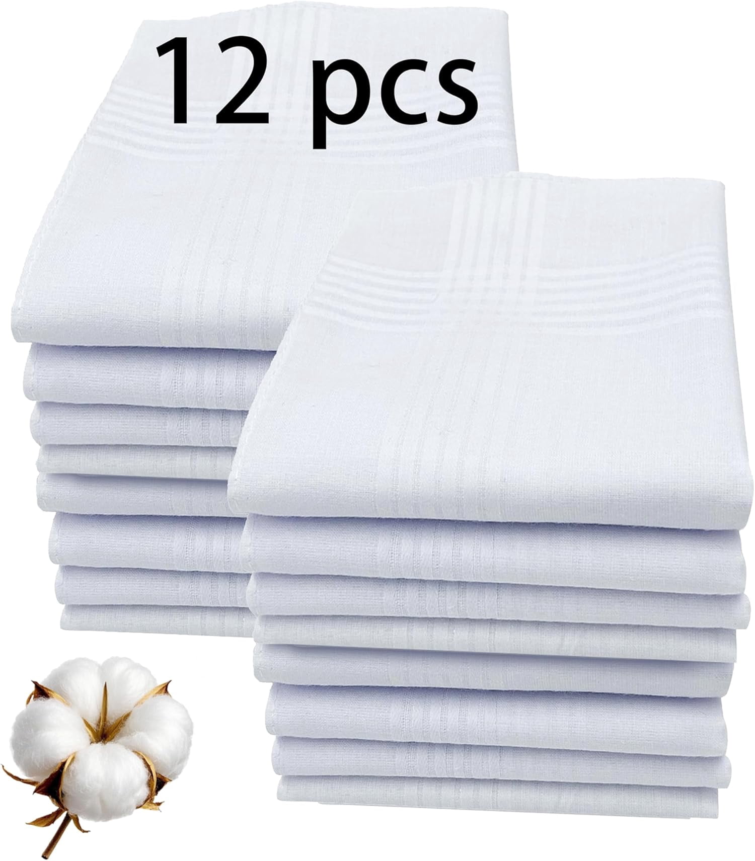 16x16 Inch Handkerchiefs for men Soft White Hankie handkerchief father ...