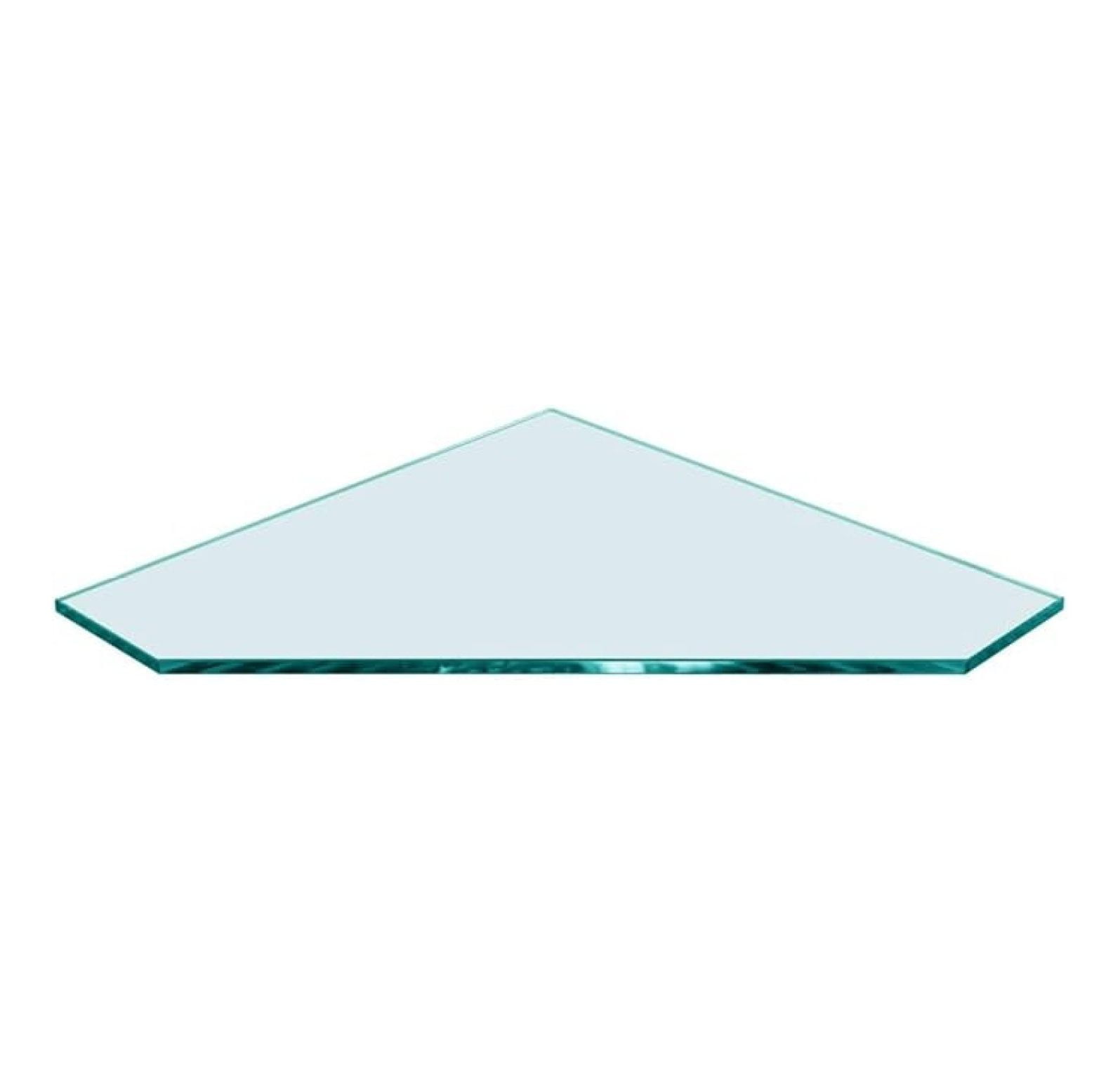 16x16 Pentagon Glass Shelf - Tempered Corner Shelf - 3/8" Thick - Flat ...