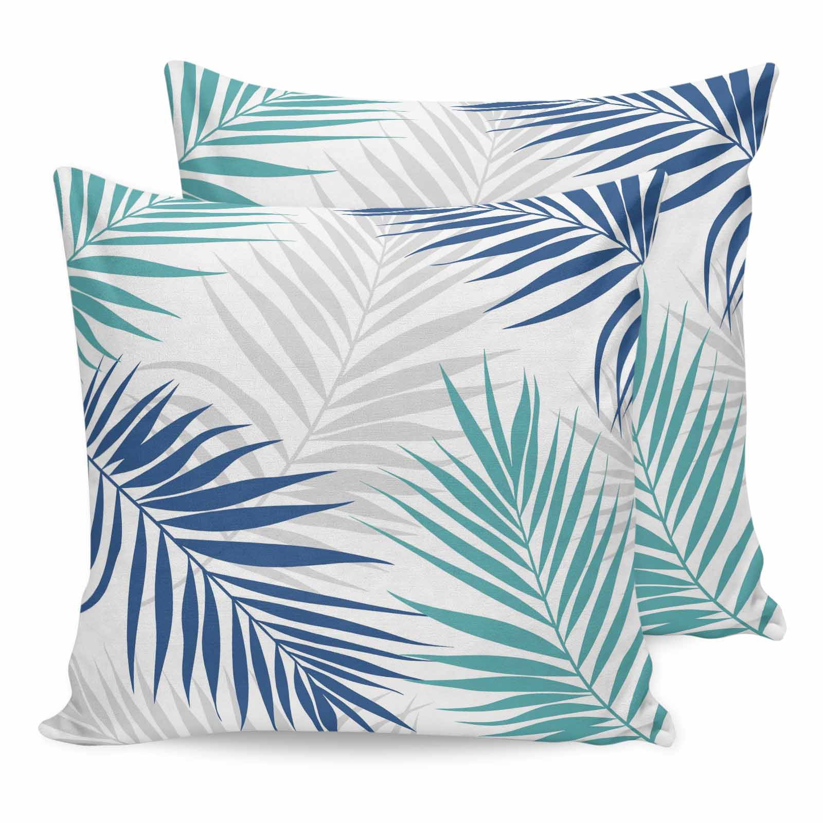 16x16 Pillow Covers Set of 2, Palm Leaves Square Throw Pillow Covers ...