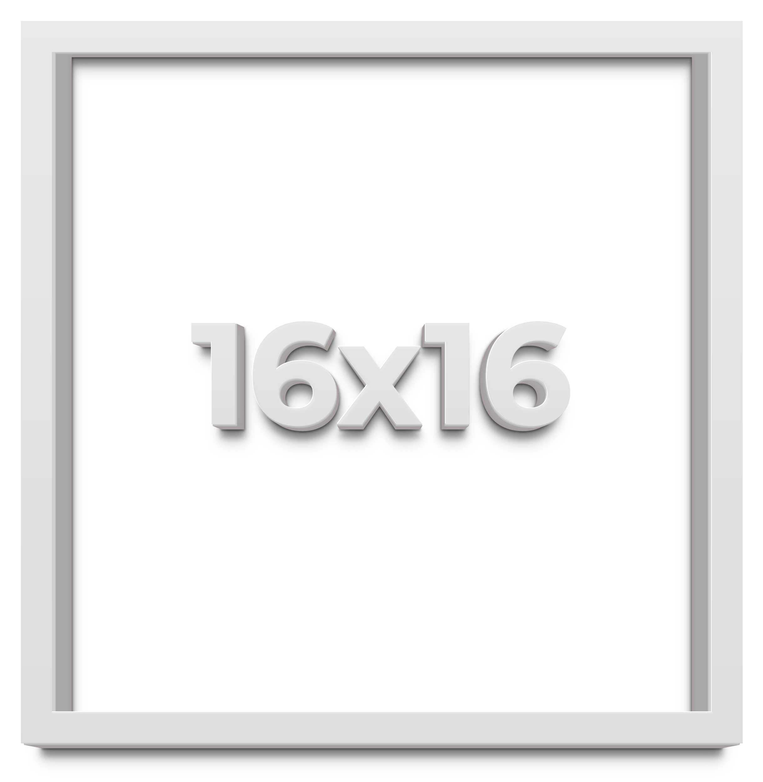 16x16 Shadow Box Frame White | 2 Inches Deep Real Wood Contemporary ...