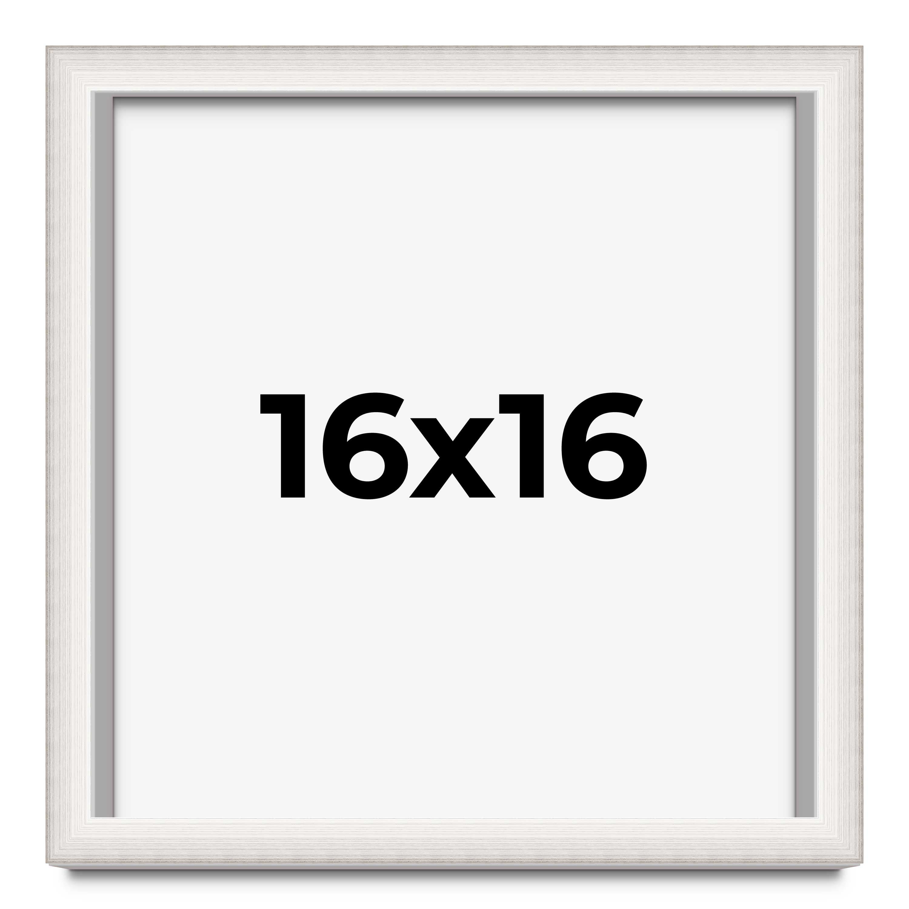16x16 Shadow Box Silver Brushed Striped Display Frame | 1.625 Inches ...