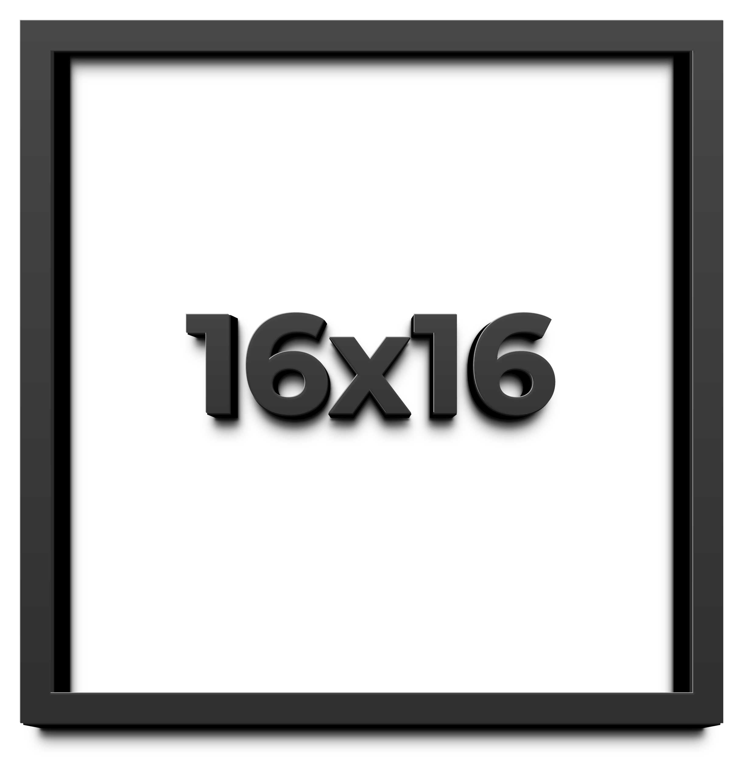 16x16 Solid Pine Wood Shadowbox Gallery Frame - Black Finish, UV Grade ...