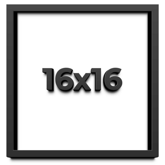16x16 Solid Pine Wood Shadowbox Gallery Frame - Black Finish, UV Grade ...