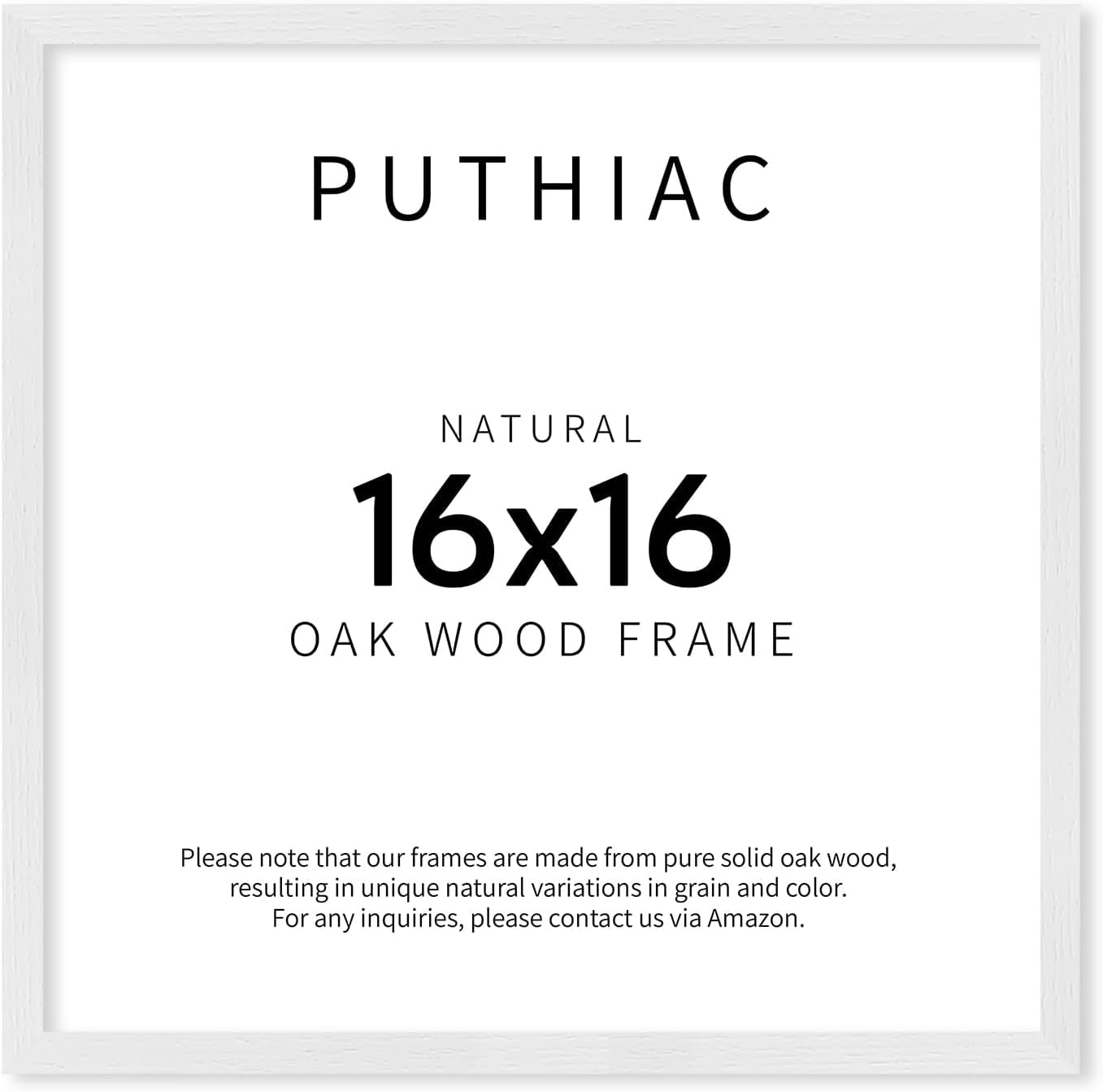 16x16 White Picture Frames for Wall - Minimalist 16x16 Oak Wood Frames ...