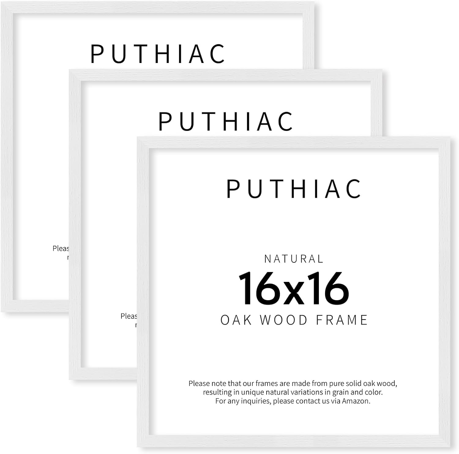 16x16 White Picture Frames for Wall - Minimalist 16x16 Oak Wood Frames ...