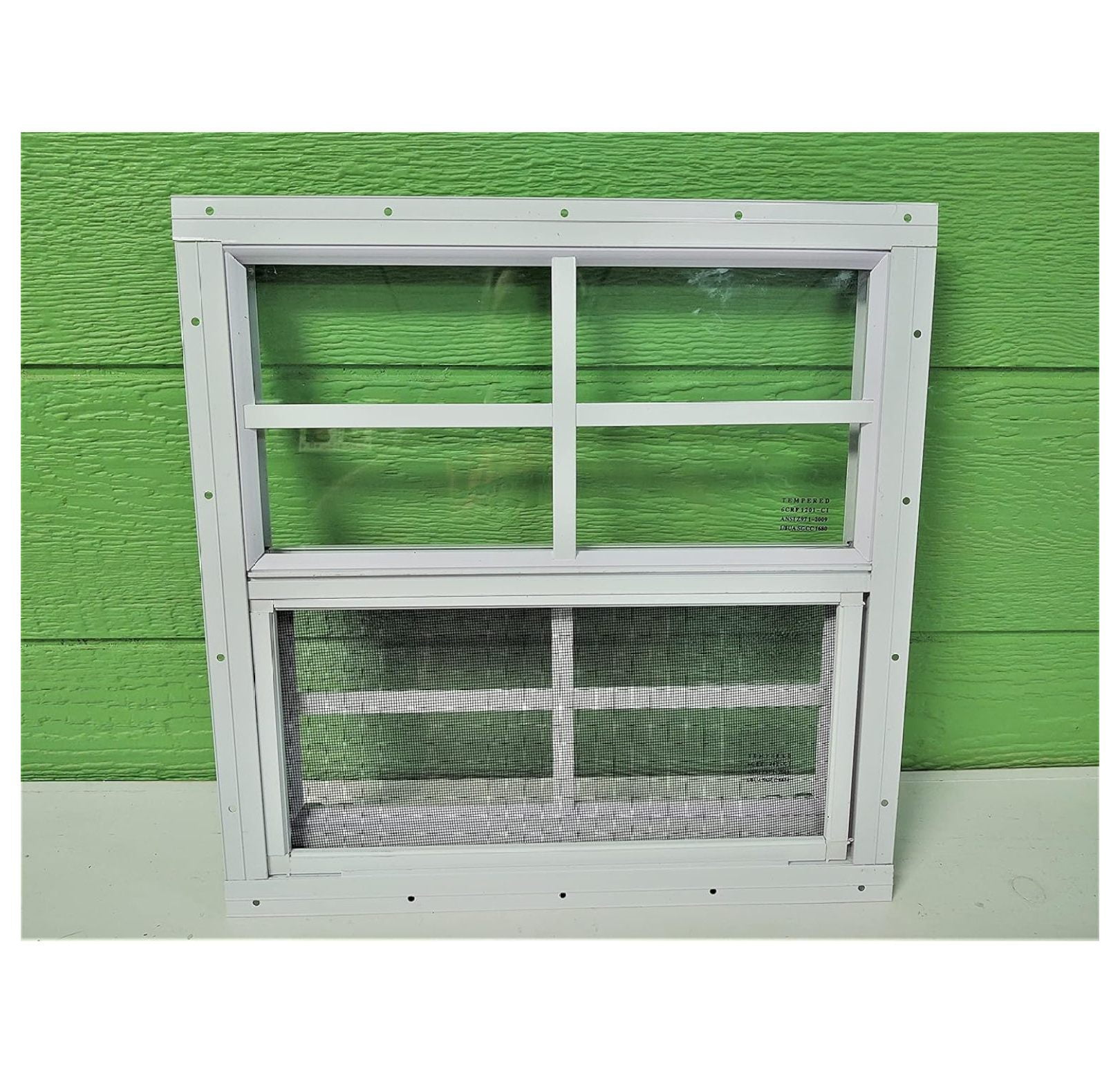 16x16 White Vertical Slider Shed Window, Flush Mount, Great for Sheds ...