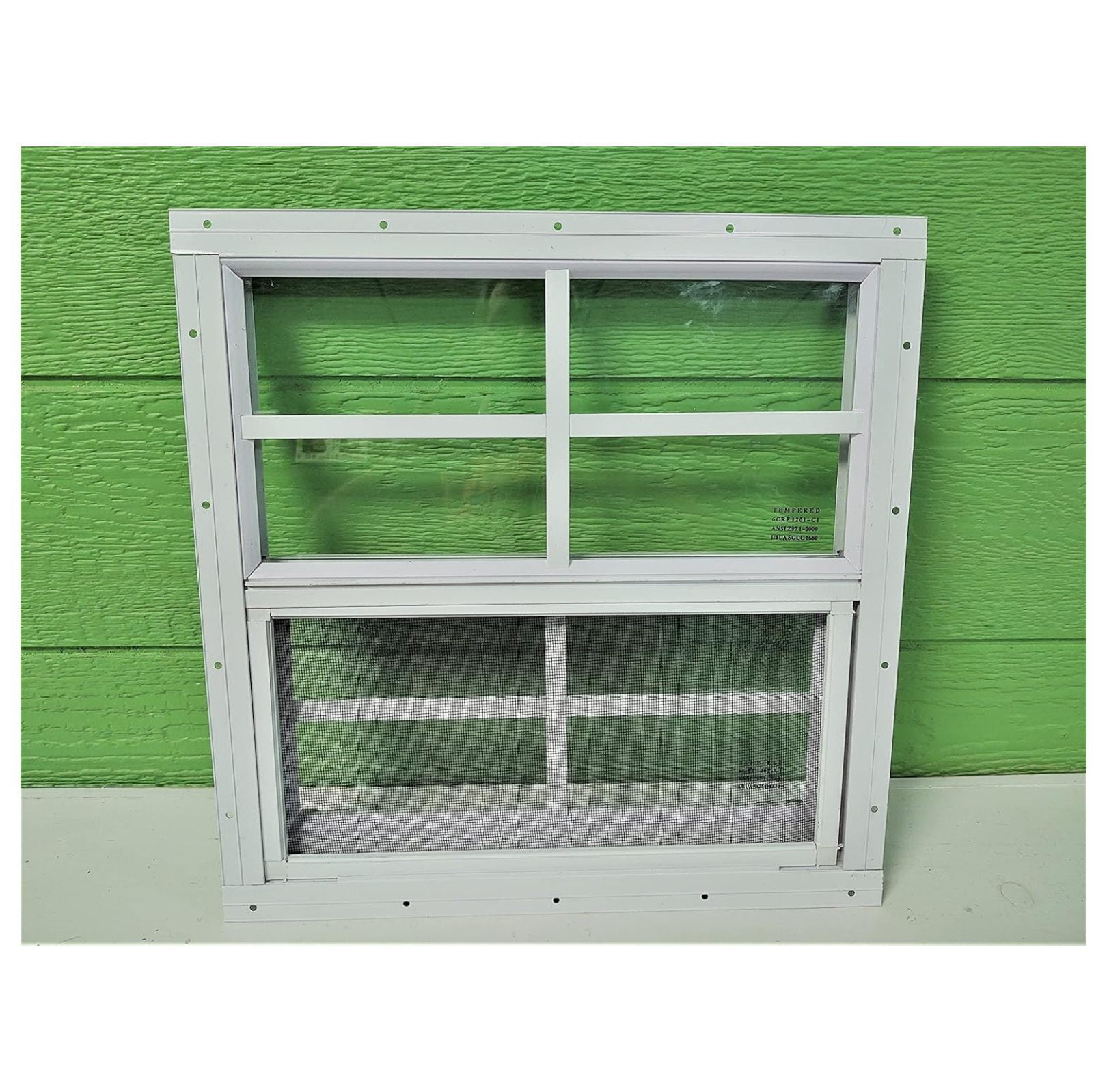 16x16 White Vertical Slider Shed Window, Flush Mount, Great for Sheds ...
