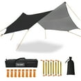 16x16ft Large Camping Black Tarp Waterproof Shade Sail Sun Shelter ...