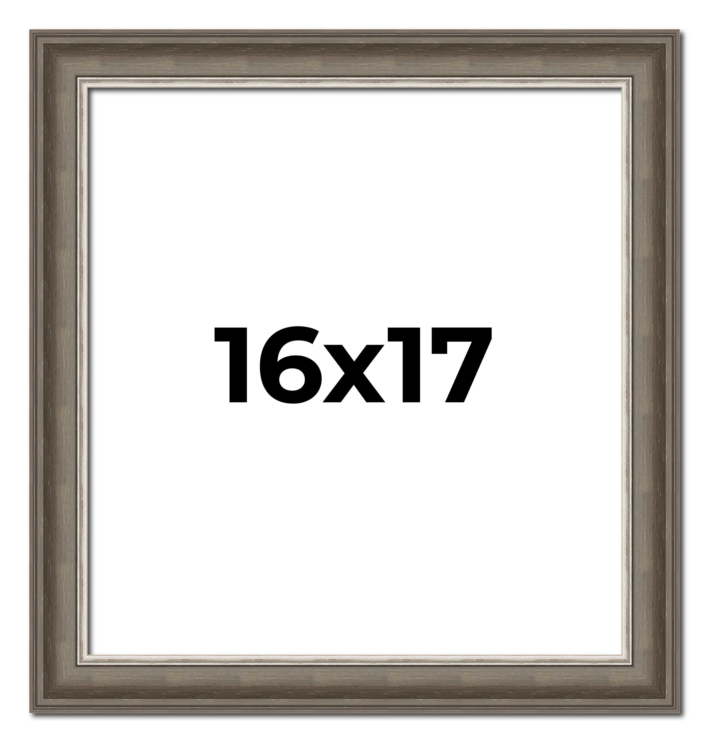 16x17 Frame Brown Solid Wood Picture Frame | 1.75 Inch Moulding Width ...