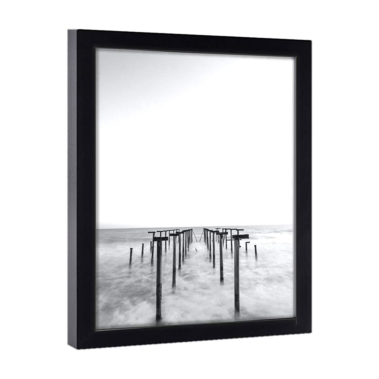 16x18 Black Picture Frames - Ready to Hang Solid Pine Wood Poster Frame ...
