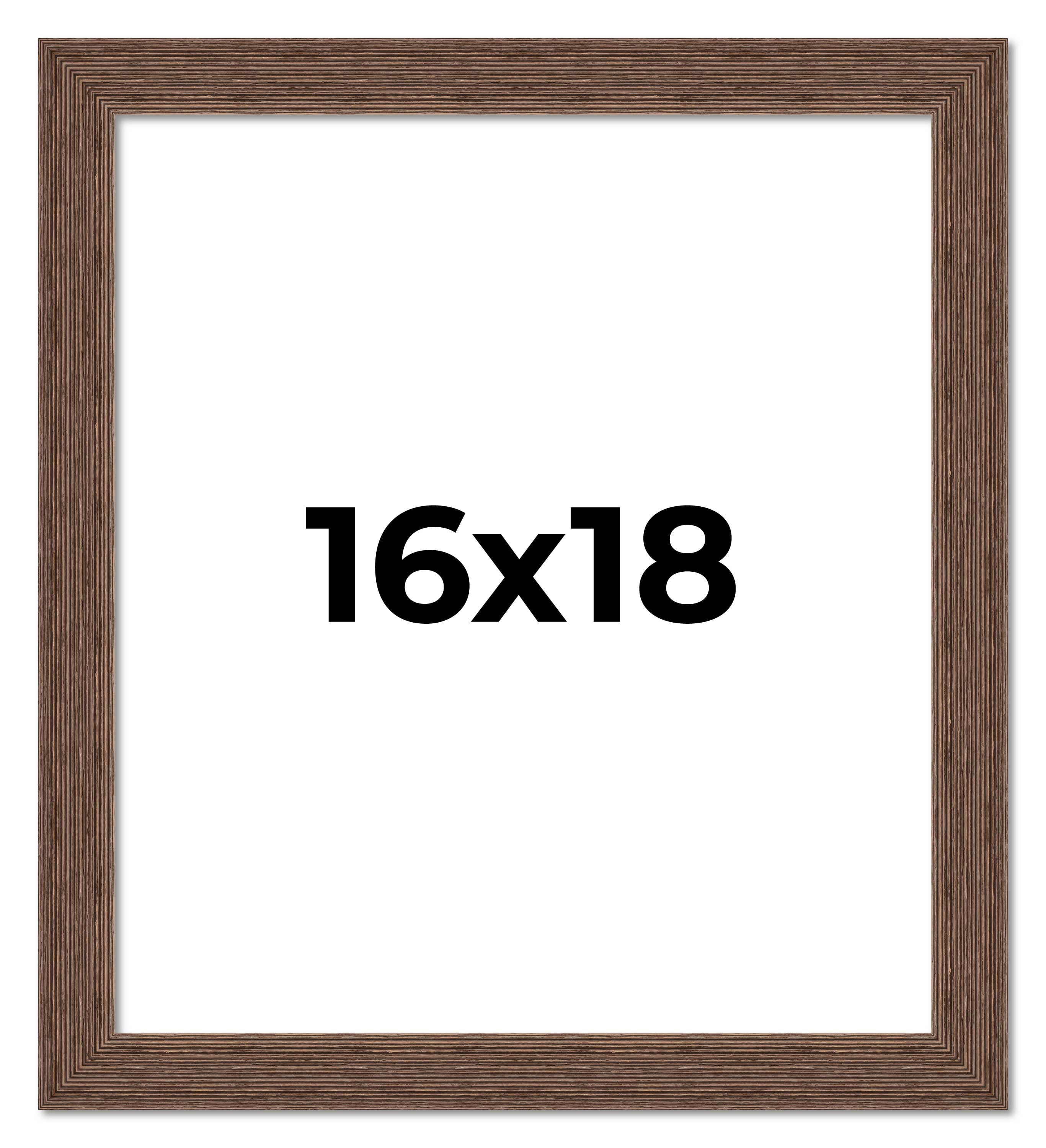 16x18 Farmhouse Brown Solid Wood Picture Frame Width 1.5 Inches ...