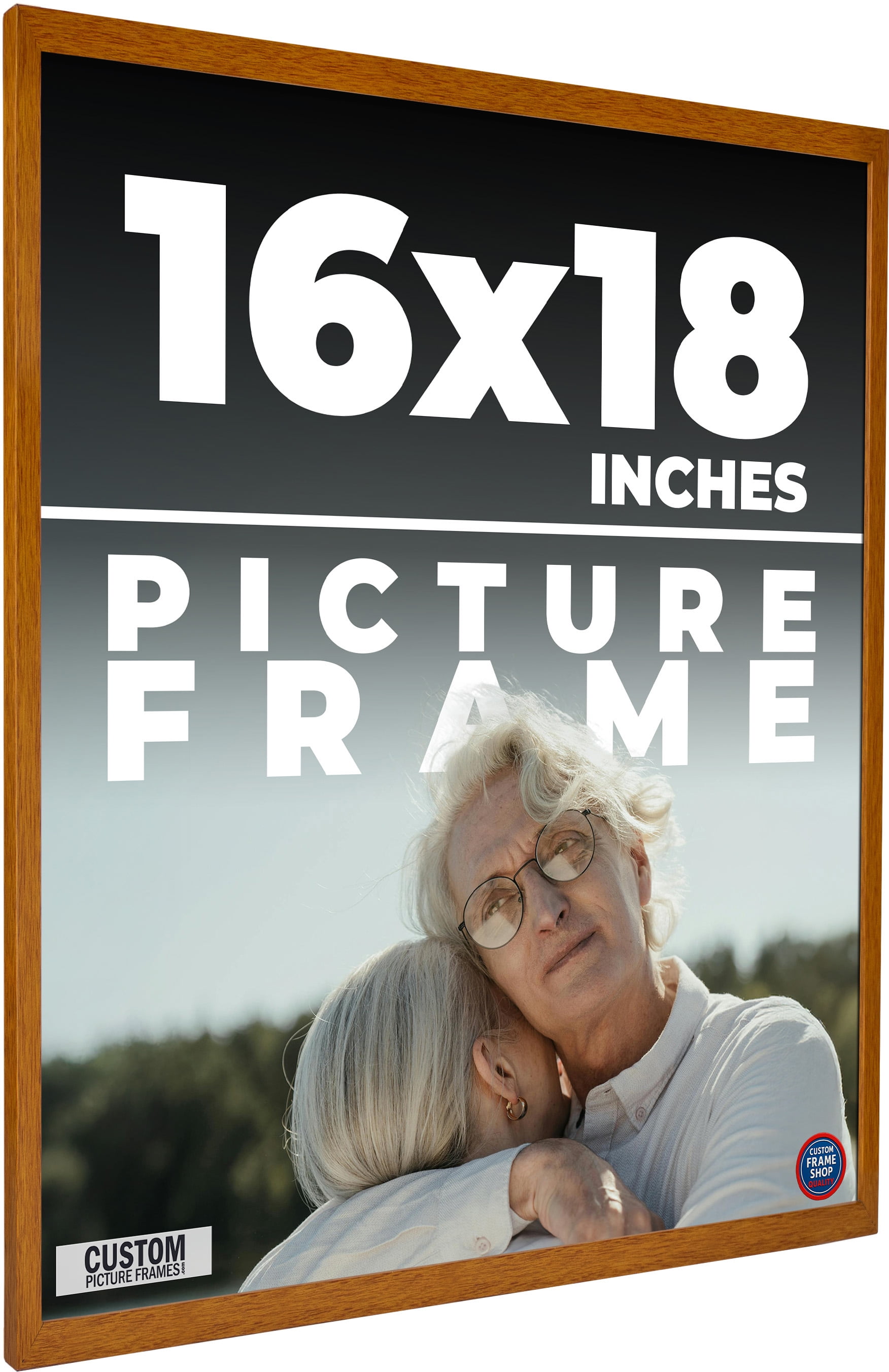 16x18 Honey Brown Real Wood Picture Frame Width 0.75 inches | Interior ...