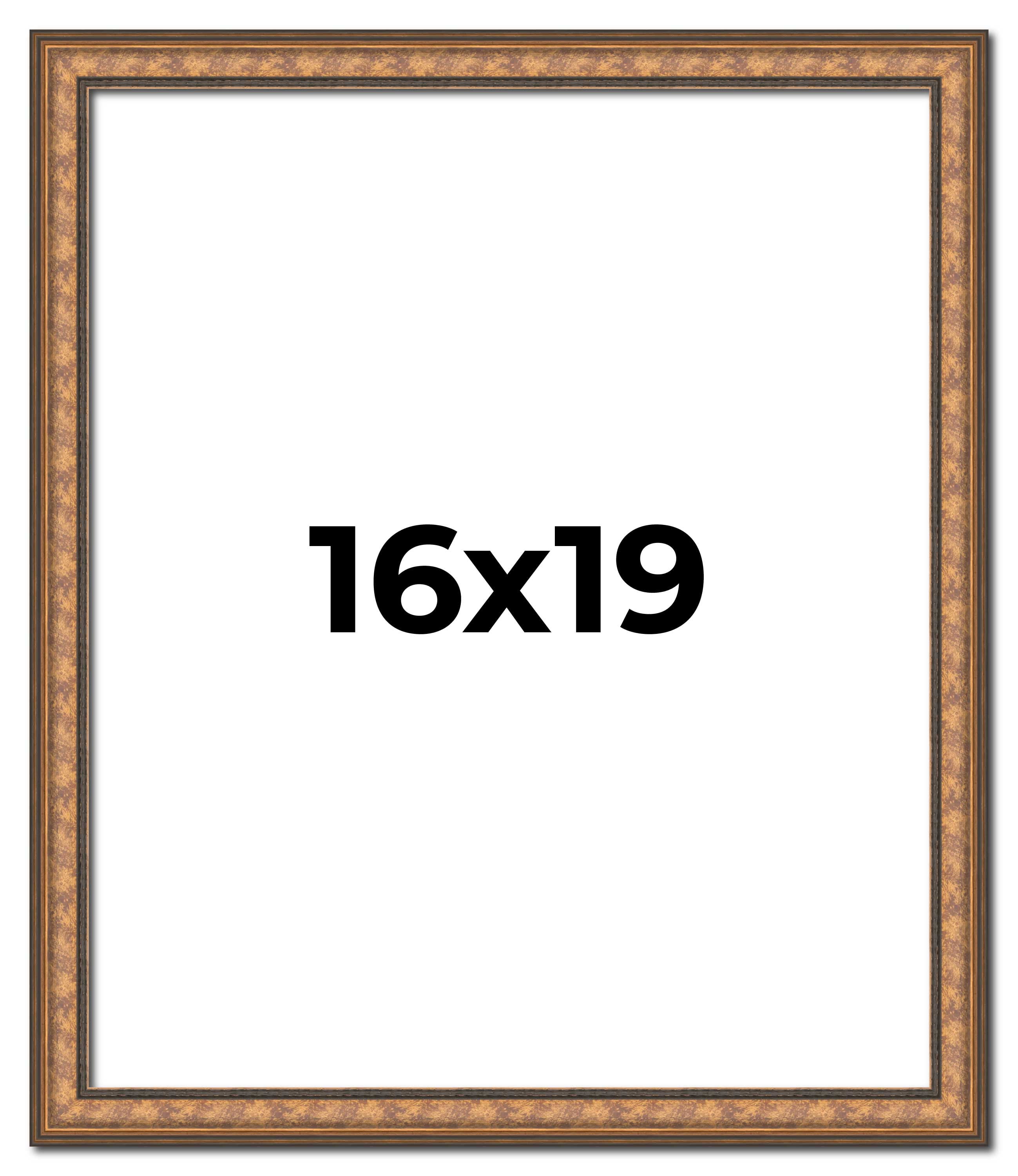 16x19 Frame Gold Real Wood Picture Frame Width 1.25 inches | Interior ...