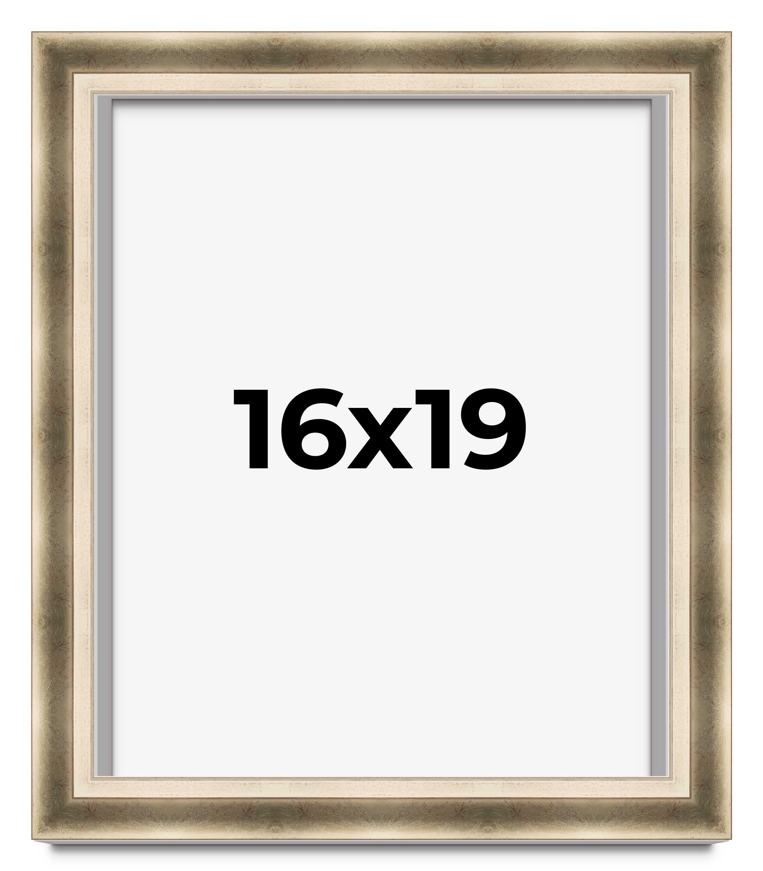 16x19 Shadow Box Frame Silver | 1.75 inches Deep Real Wood Traditional ...