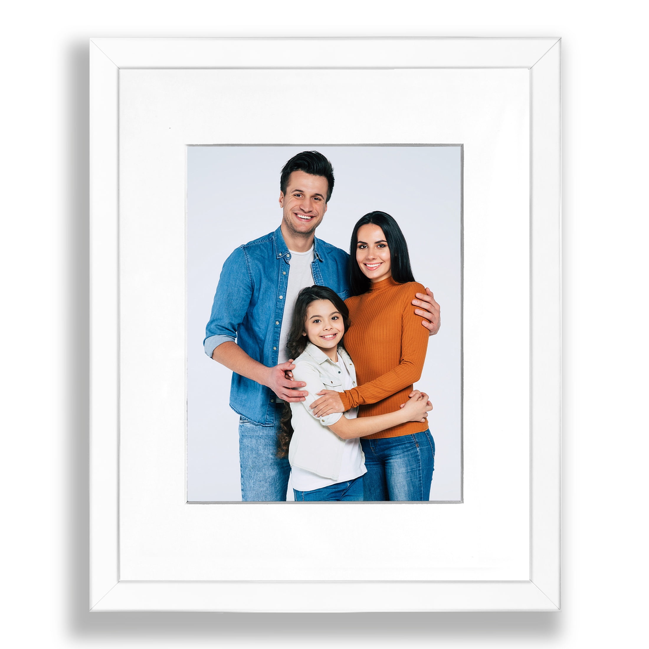 16x20 1.25" White Wood Picture Frame, Displays 11x14 Photo with White ...