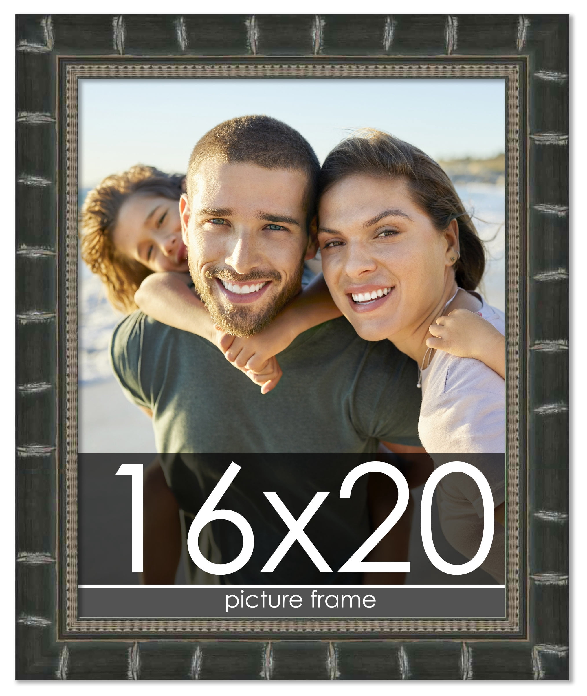 16x20 Black Modern Bamboo Picture Frame - UV Acrylic, Foam Board ...