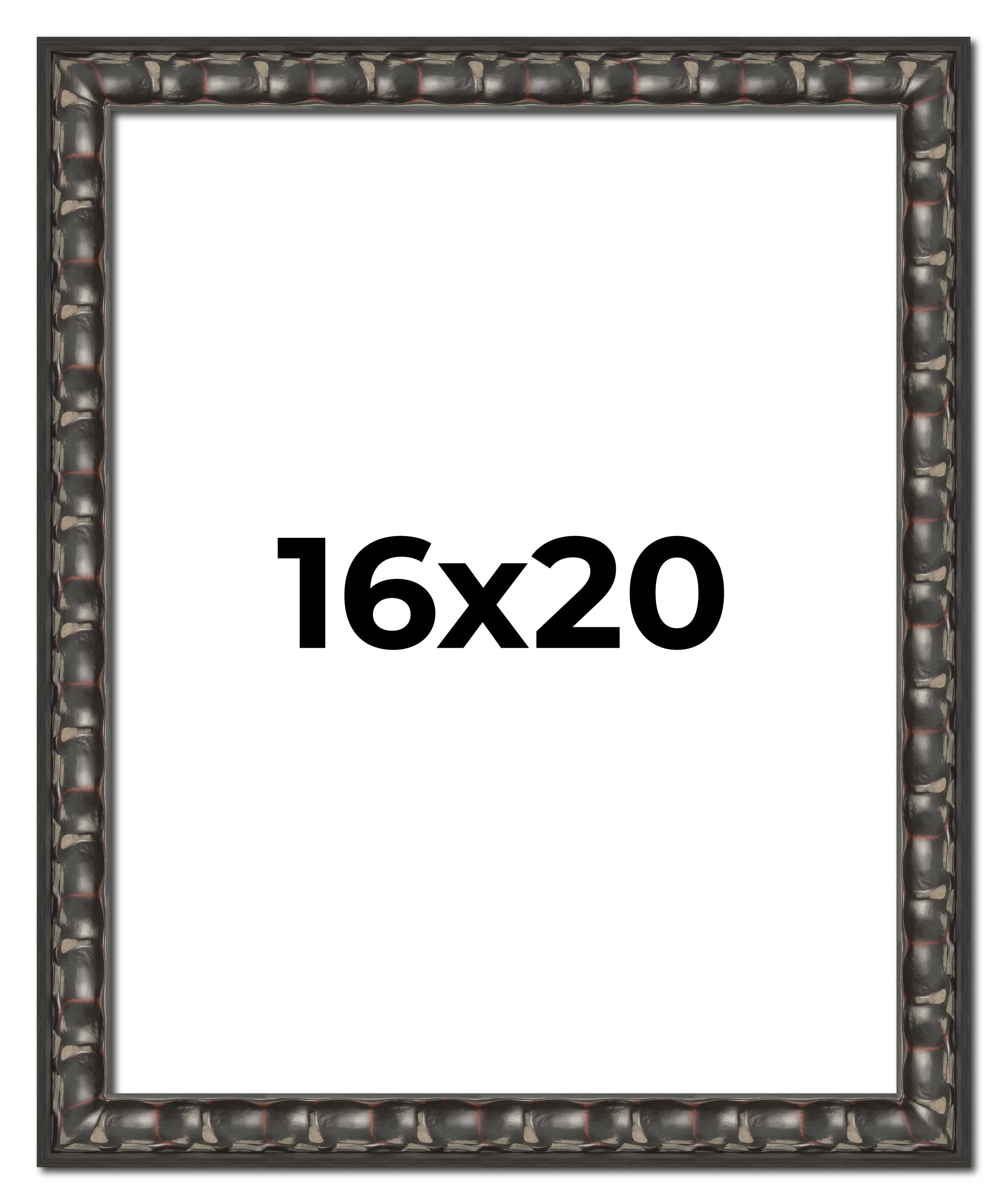16x20 Frame Black-Brown Medieval Solid Wood Picture Frame | 1.5 Inch ...
