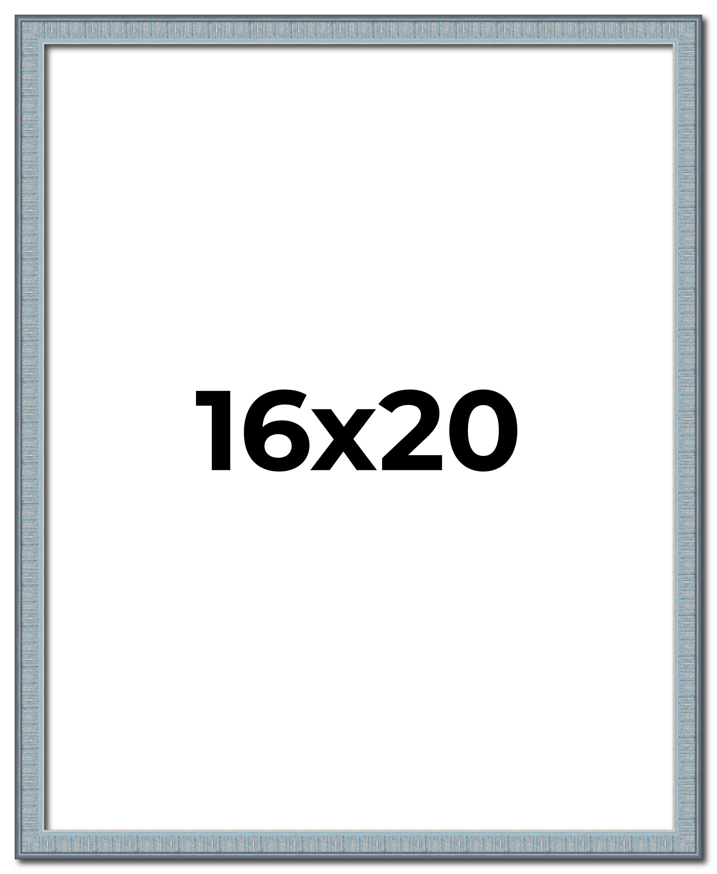 16x20 Frame Rustic Sky Blue Solid Wood Picture Frame | 0.75 Inch ...