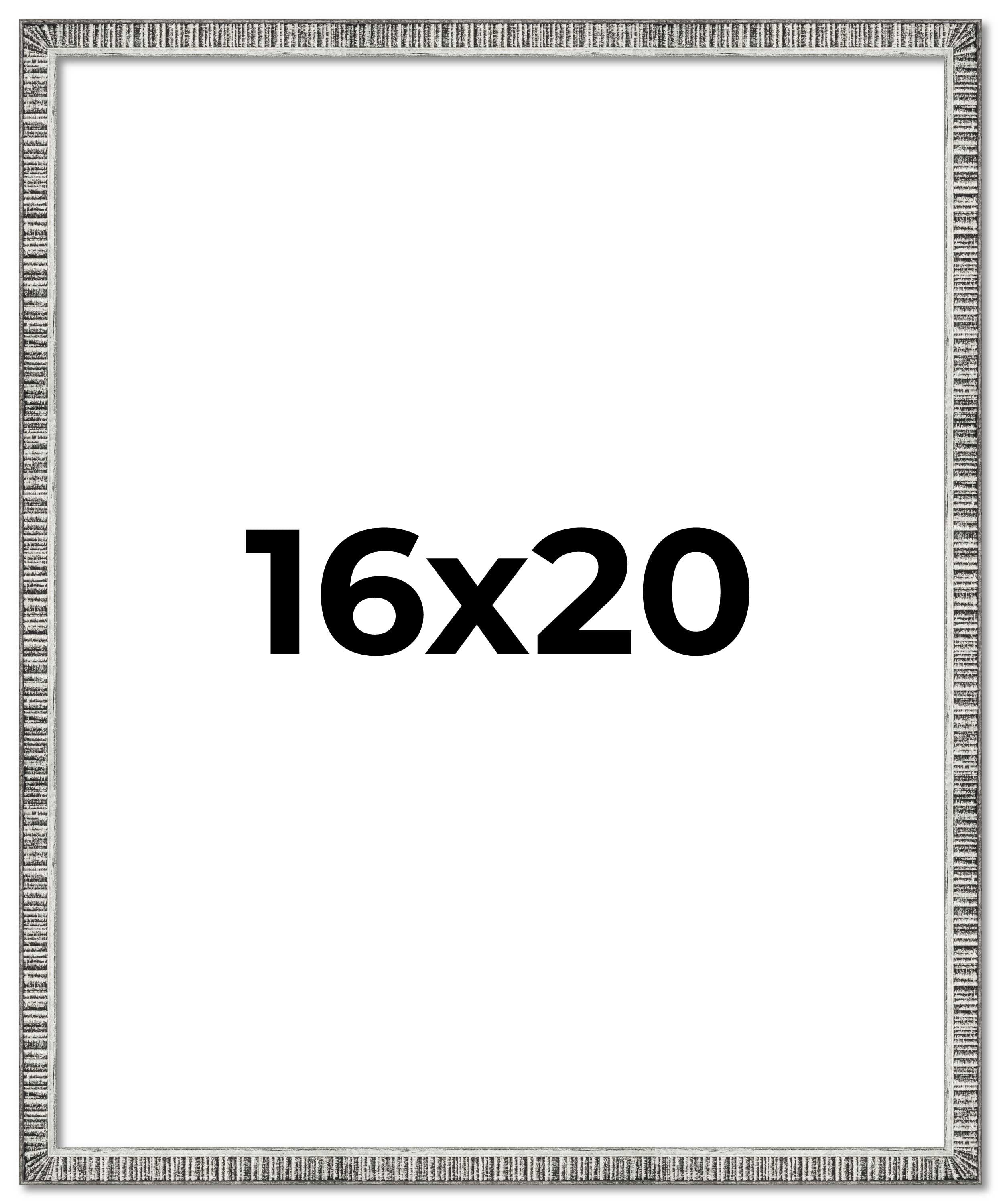 16x20 Frame Silver Picture Frame - Complete Modern Photo Frame Includes ...