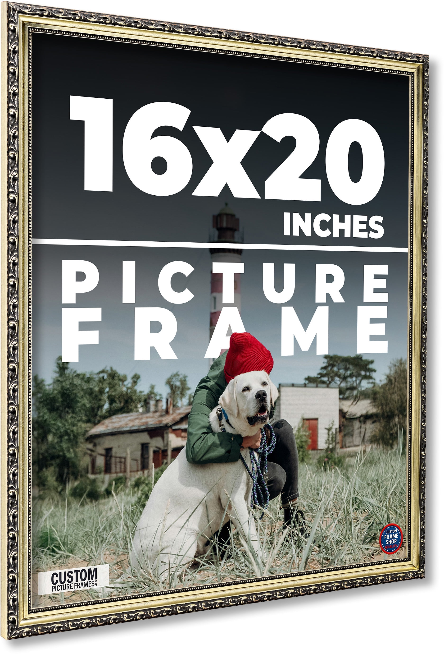 16x20 Frame Silver Solid Wood Picture Frame Width 1.125 Inches ...