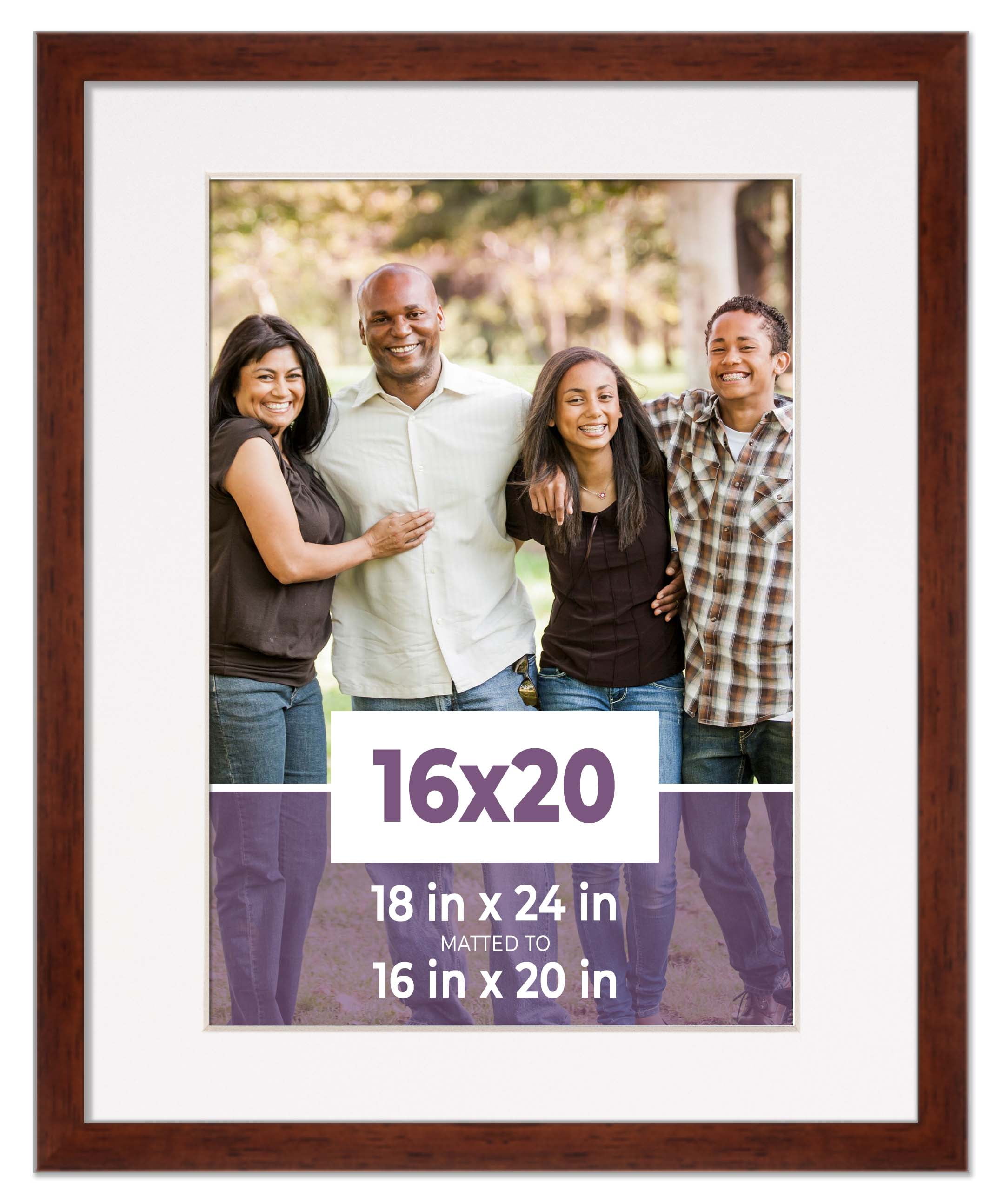 16x20 Frame Walnut With White Picture Mat For 16x20 Photo - Walnut ...