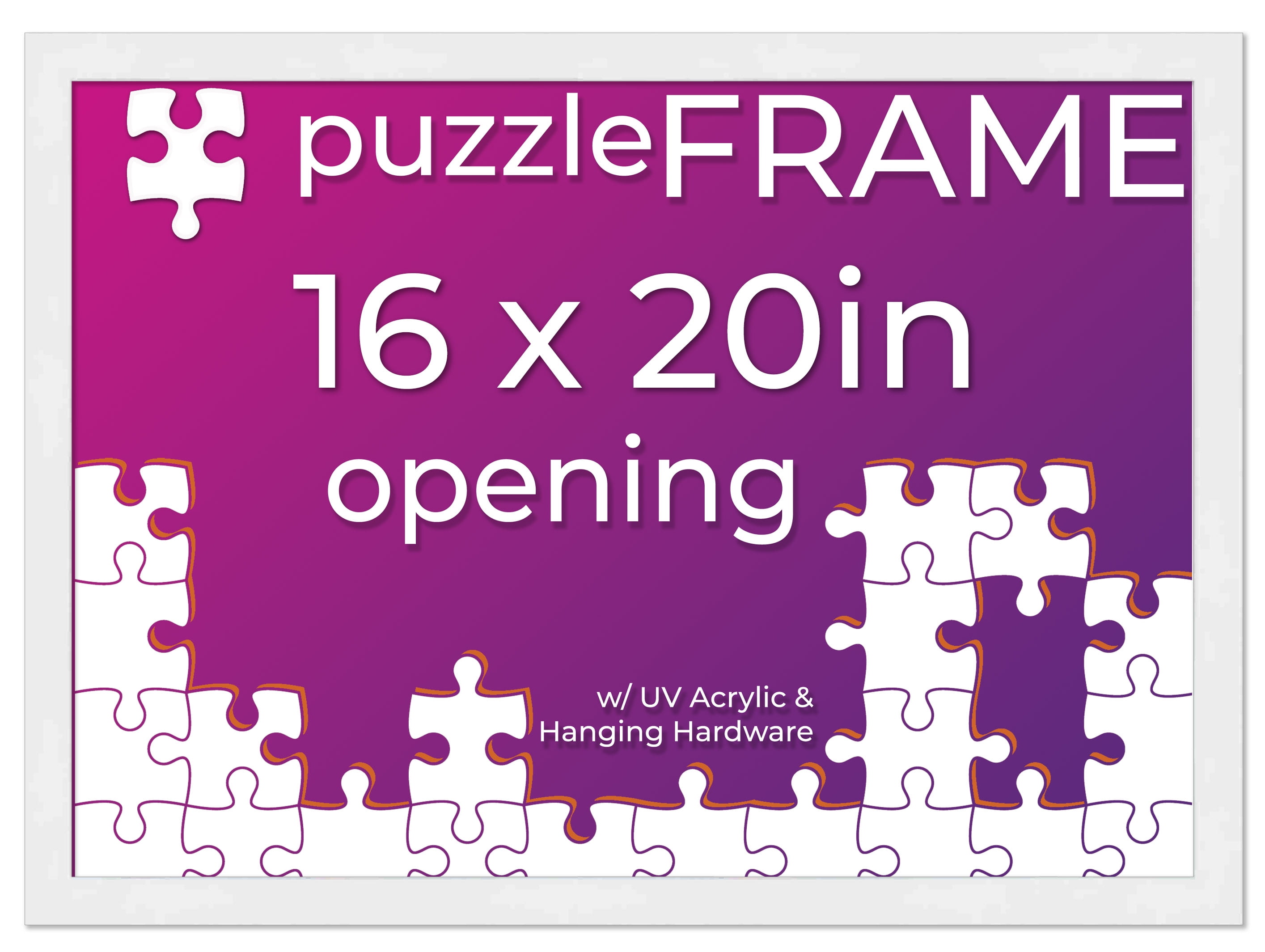 16x20 Frame for Jigsaw Puzzles - Wooden White Puzzle Frame Made to ...