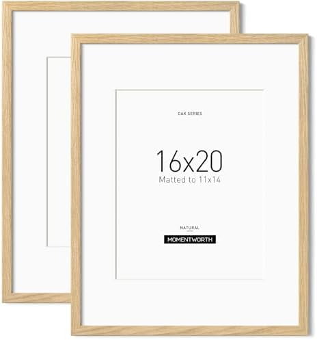 16x20 Frame with Mat for 11x14, Solid Oak Wood 16x20 Frames for ...
